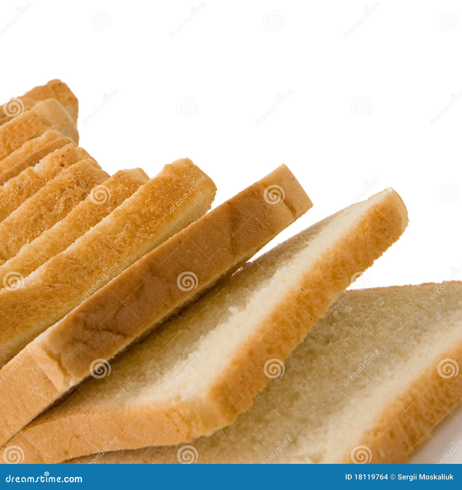 Sliced Loaf of Bread Isolated on White Stock Photo - Image of baker ...