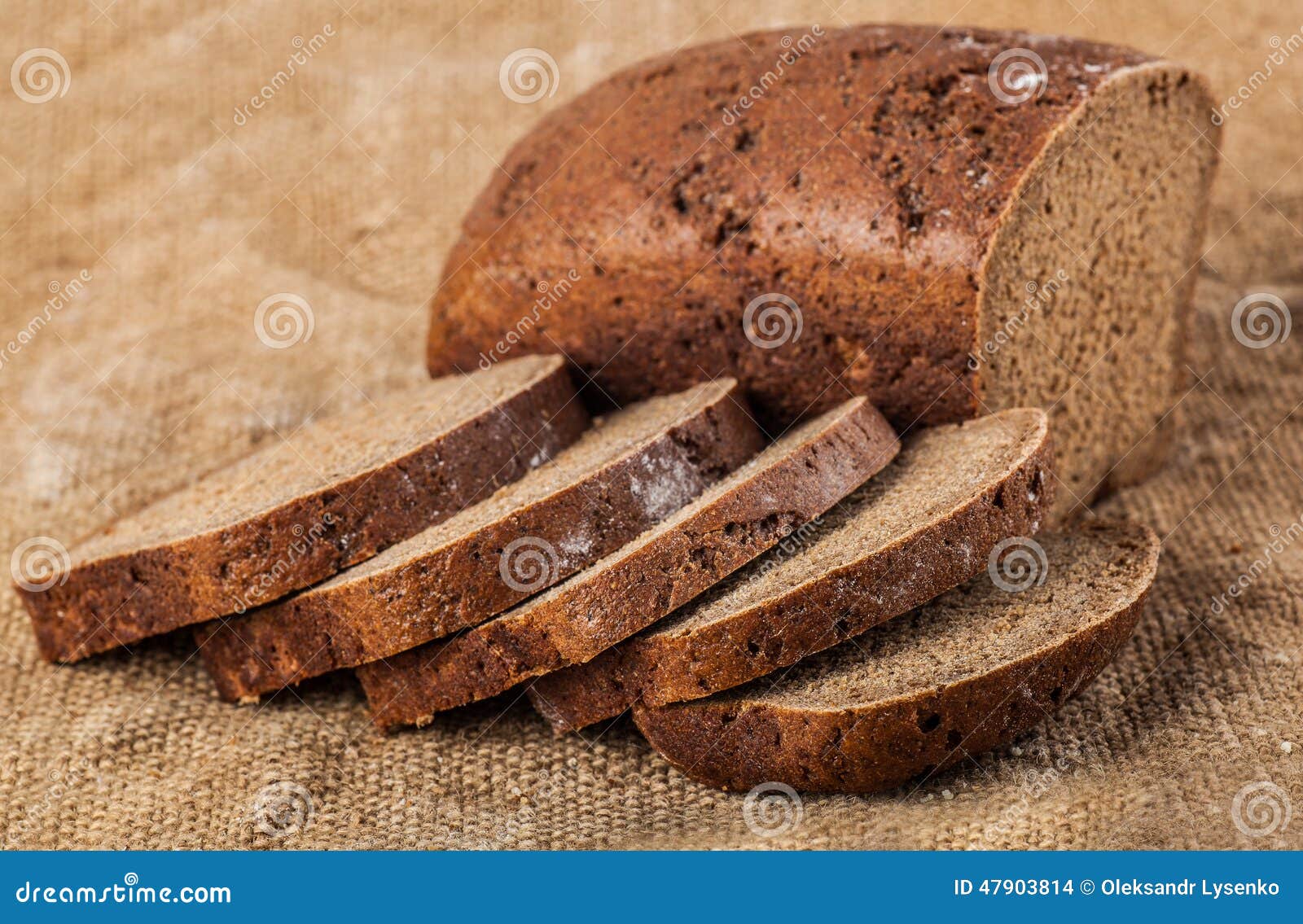 Sliced loaf rye bread stock photo. Image of diet, fiber - 47903814