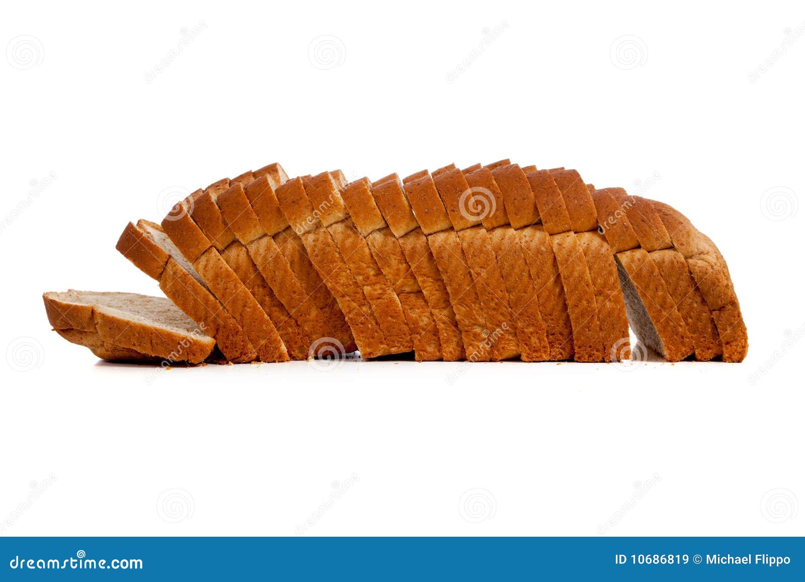 Sliced loaf of wheat bread stock image. Image of fiber - 10686819
