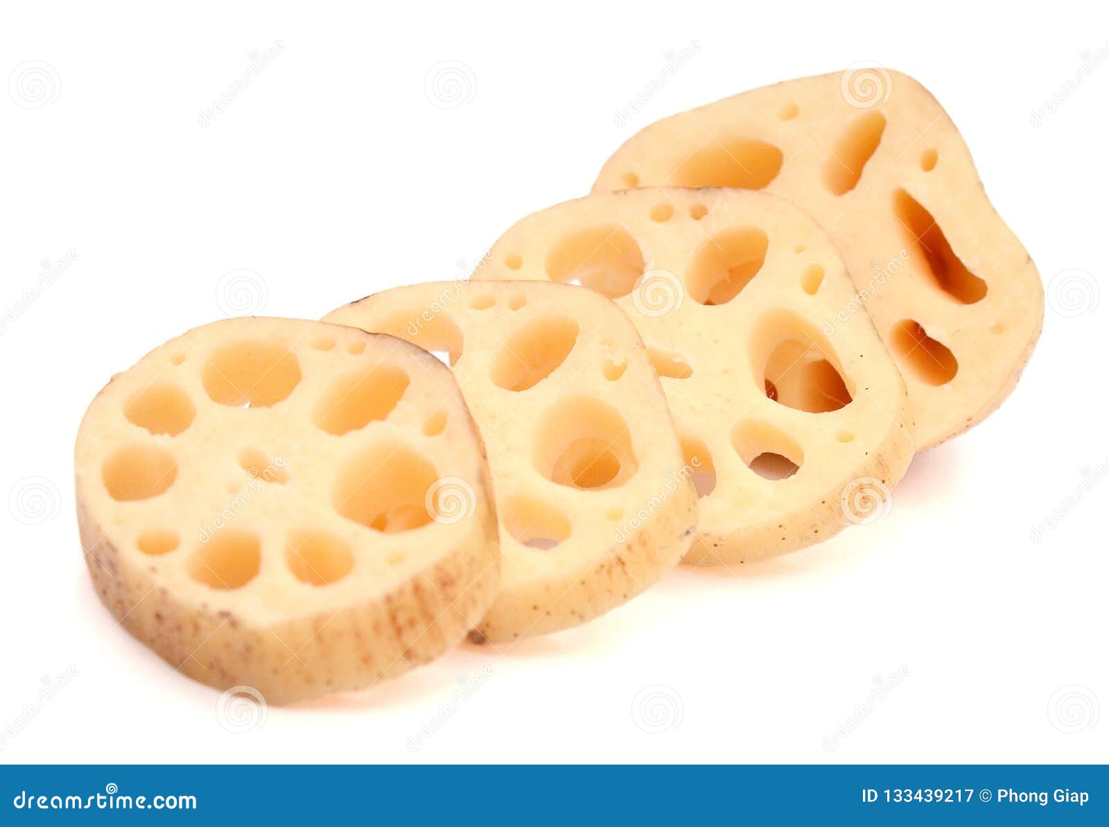 Sliced Lotus Root Isolated on the White Stock Image - Image of ...