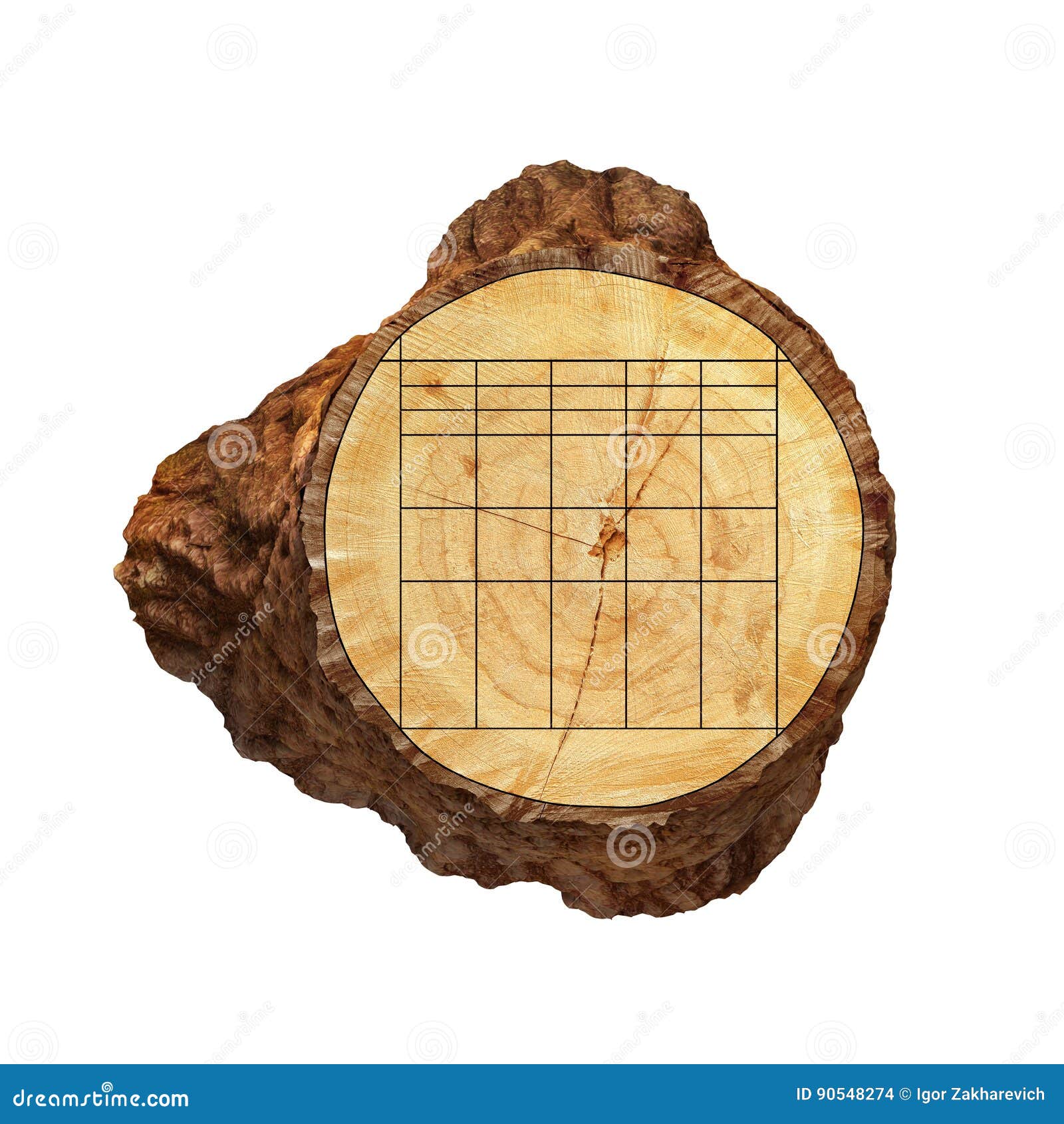 Sliced Lumber from the Log. Stock Illustration - Illustration of render ...