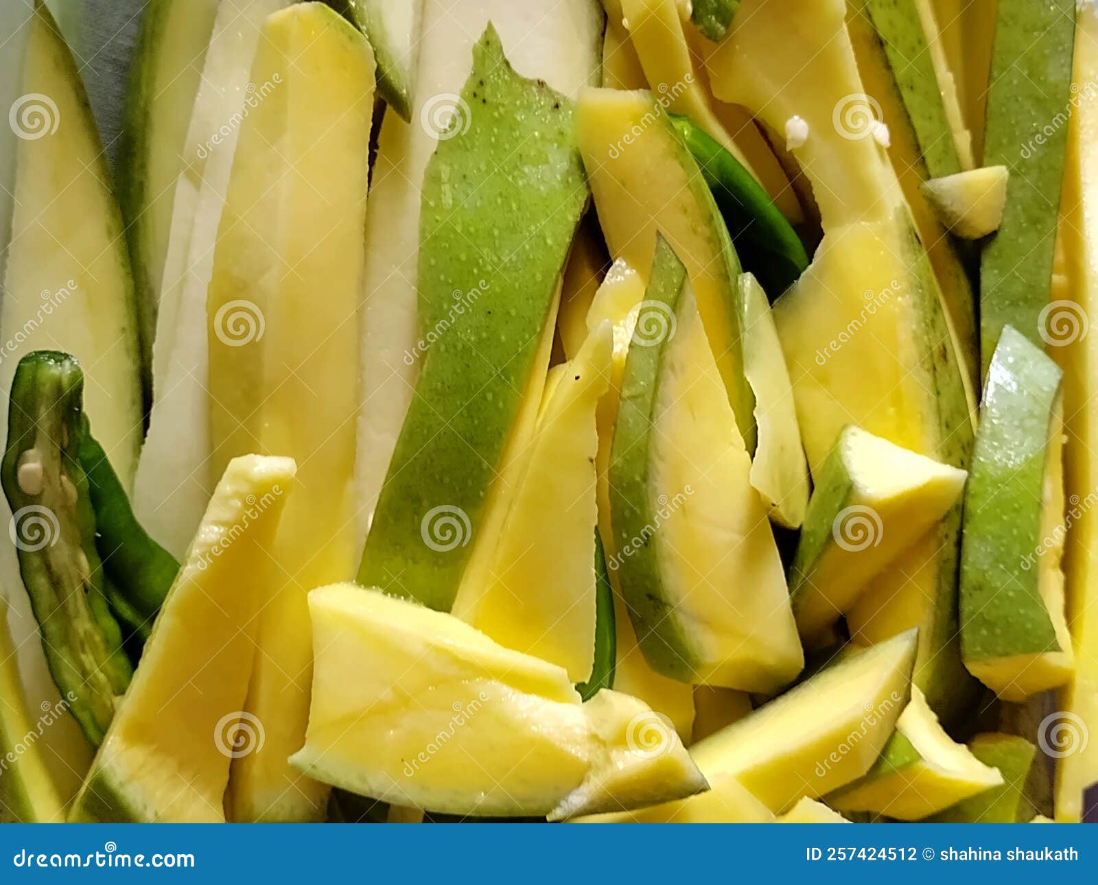 Sliced Mango with chilli stock photo. Image of chilli - 257424512