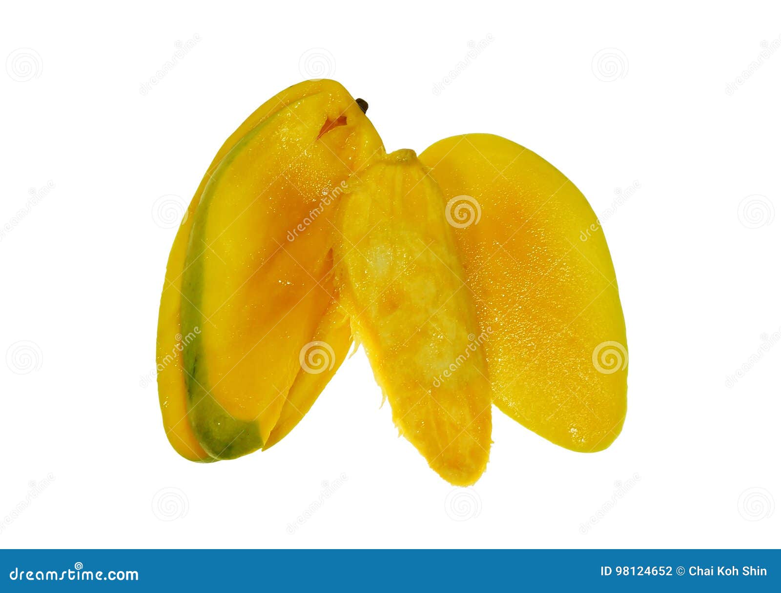 Sliced Mango Fruit with Small Seed Stock Photo - Image of plantation ...