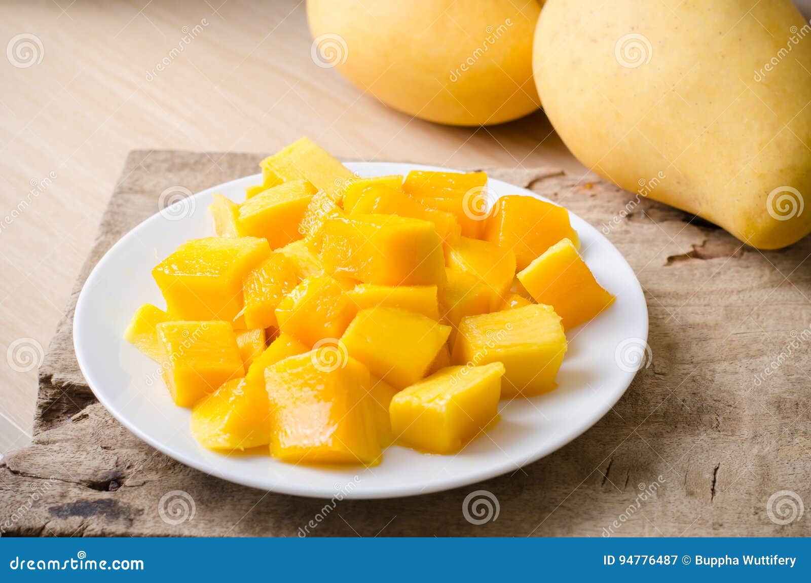 Sliced mango fruit stock image. Image of gourmet, yellow - 94776487