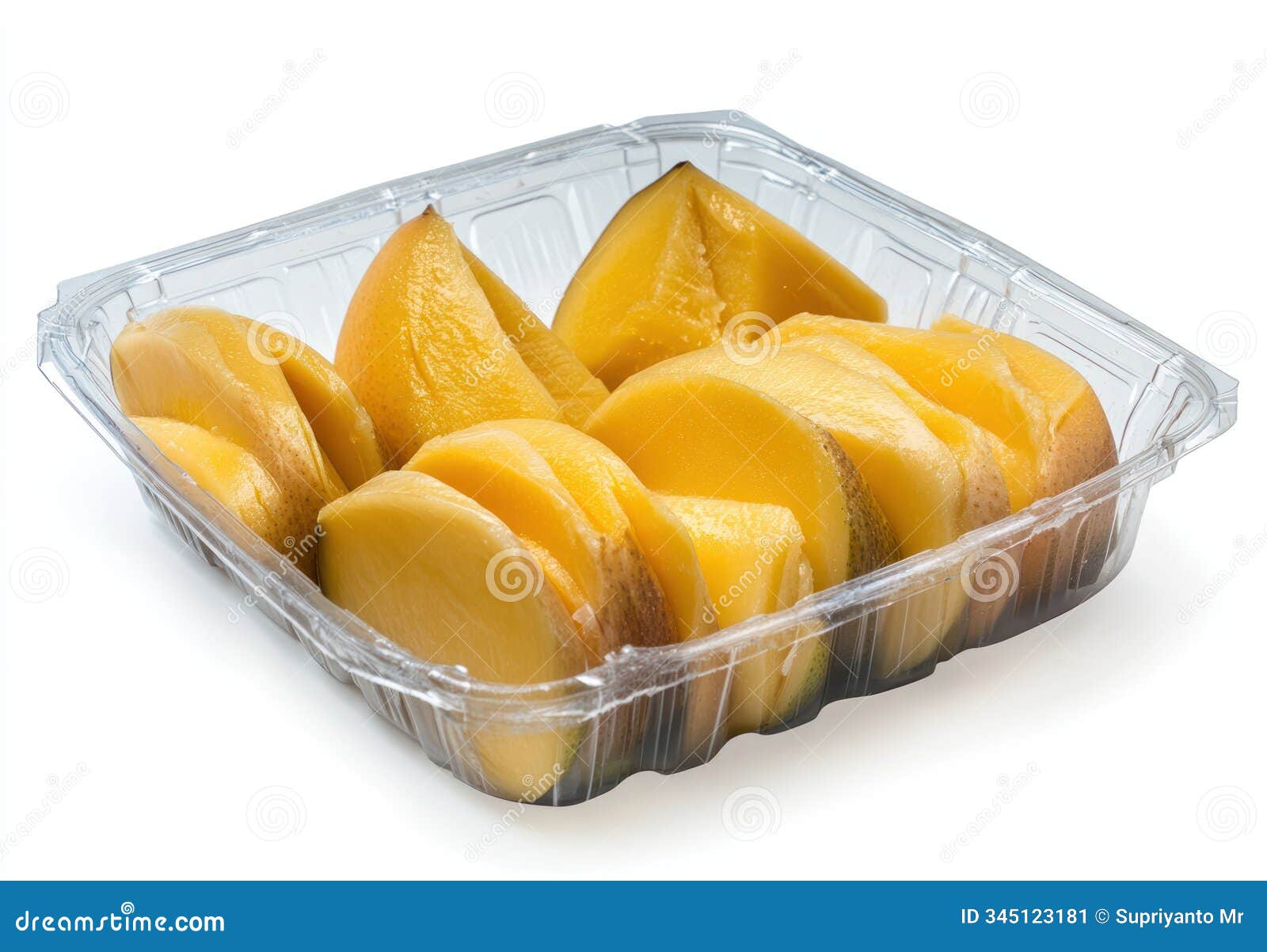 Sliced Mango Pieces Arranged in a Clear Plastic Container for Easy ...