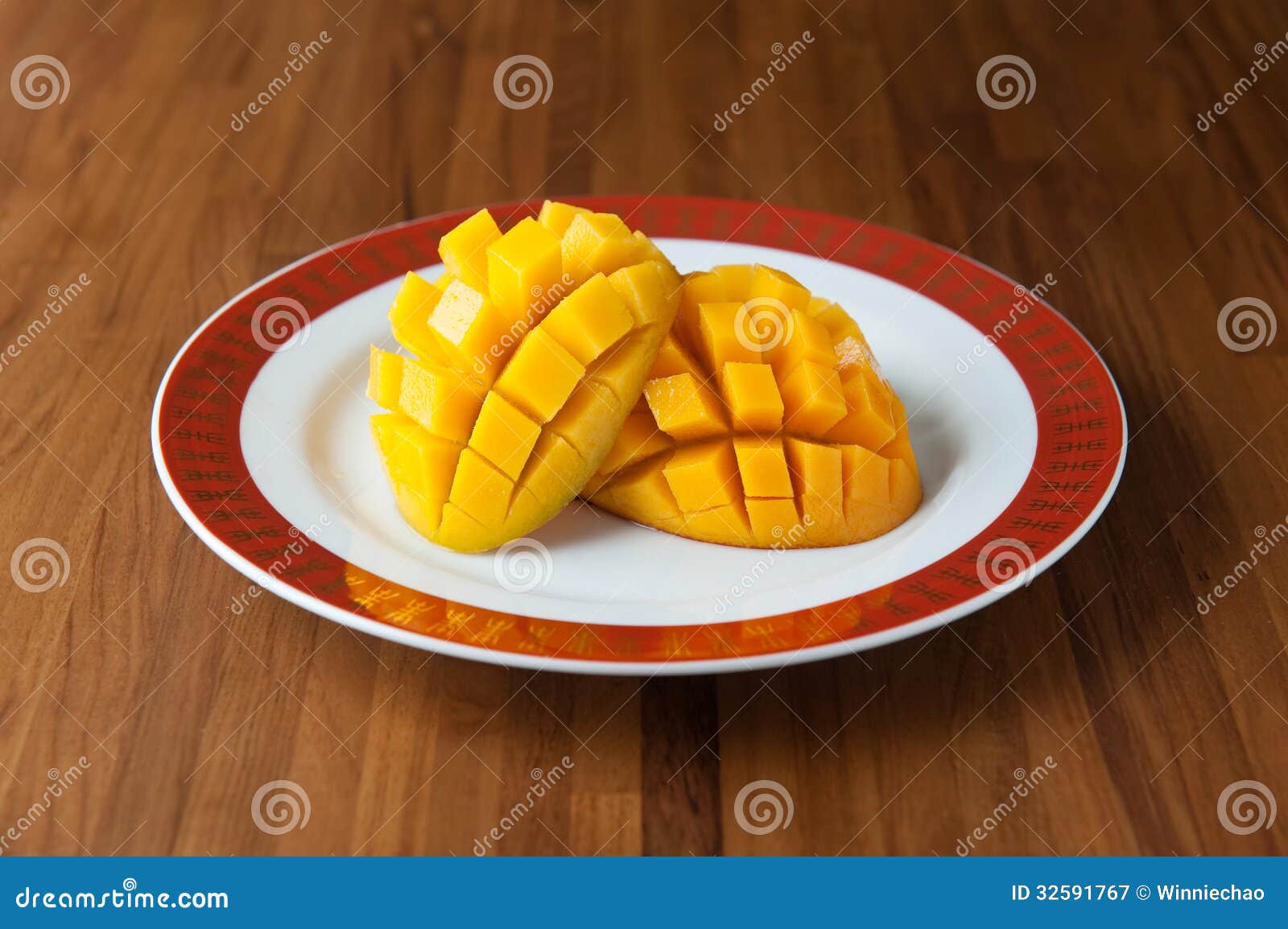 Sliced mango in a plate stock image. Image of exotic - 32591767
