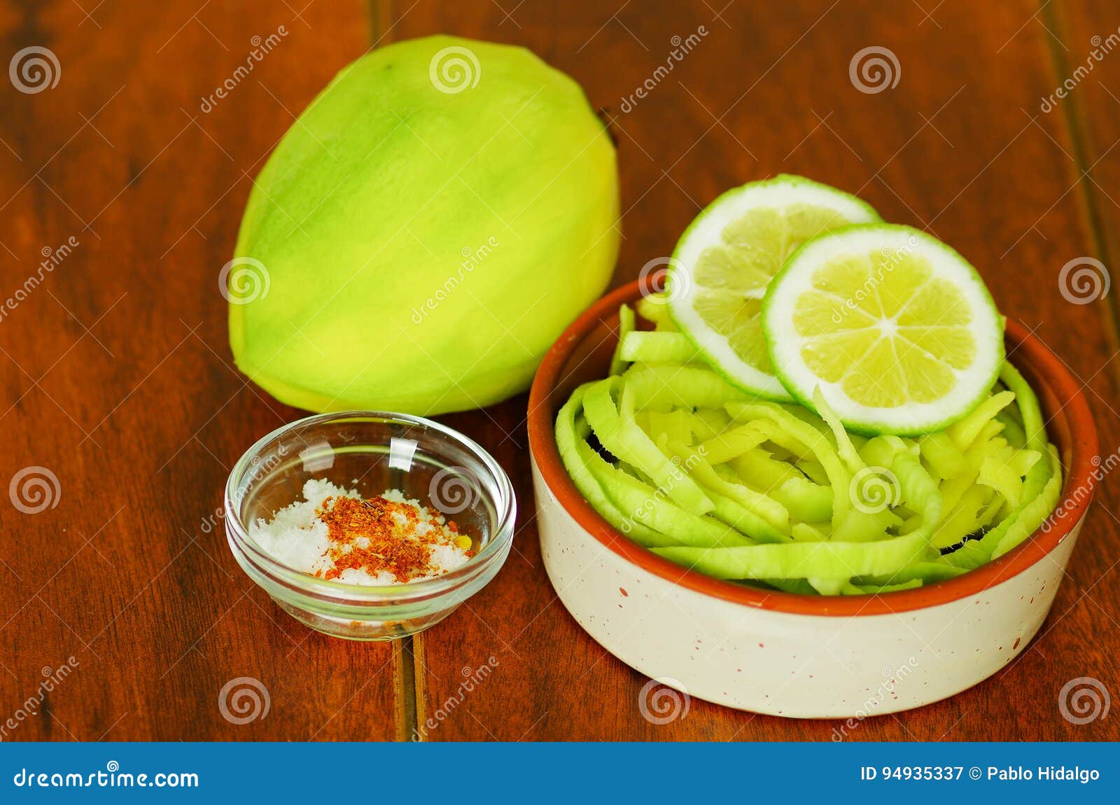 Sliced Mango Served with Salt on a Plate Stock Image - Image of mango ...