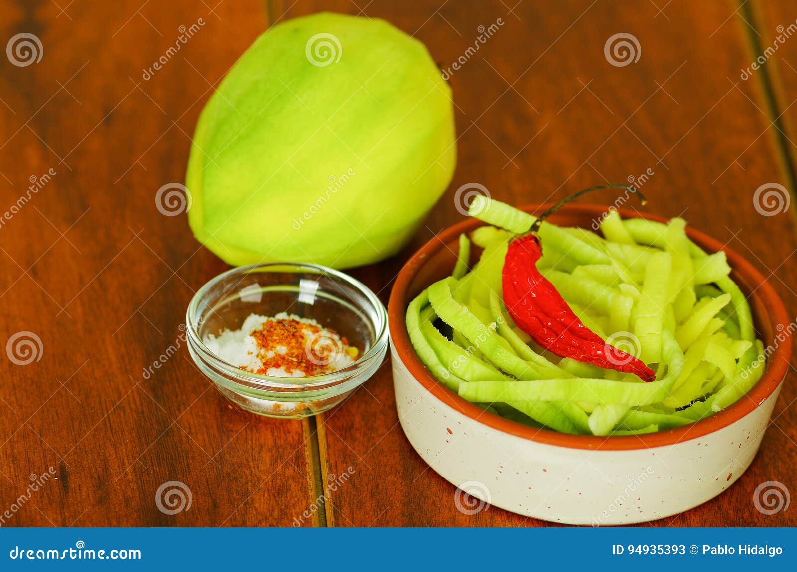 Sliced Mango Served with Salt on a Plate Stock Image - Image of gold ...