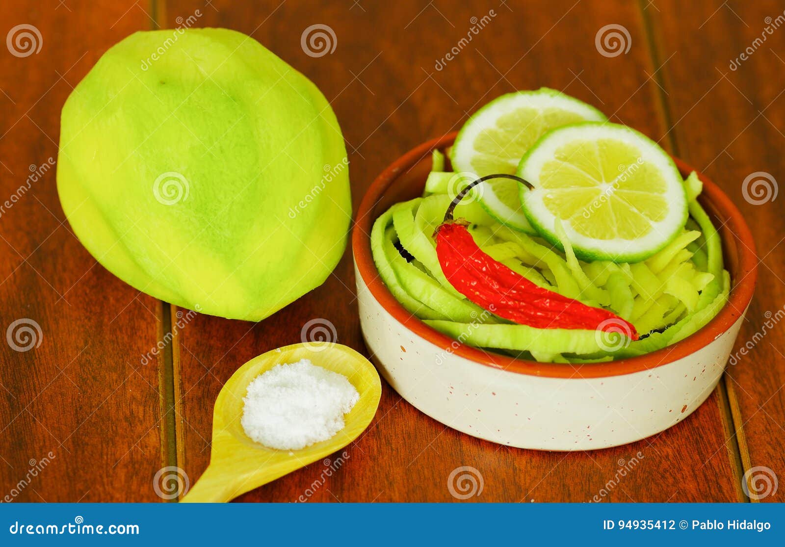 Sliced Mango Served with Salt on a Plate Stock Photo - Image of ...