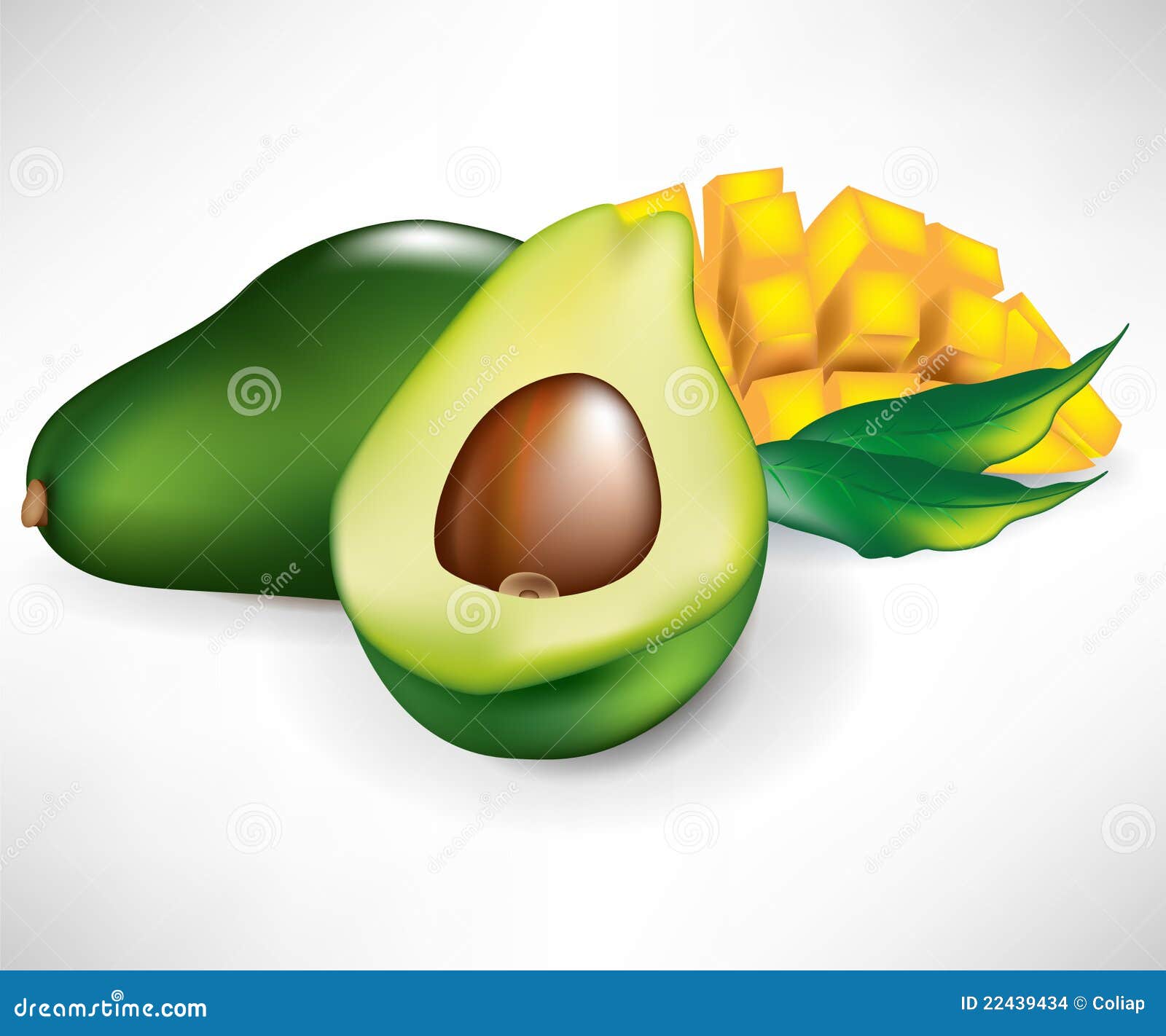 Sliced Mango and Two Bananas Stock Vector - Illustration of yellow ... Sliced Mango and Two Bananas Stock Vector - Illustration of yellow ...