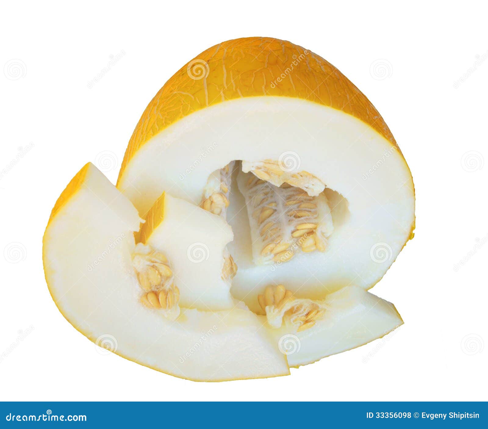 Sliced Melon Isolated on White Background Stock Photo - Image of ripe ...