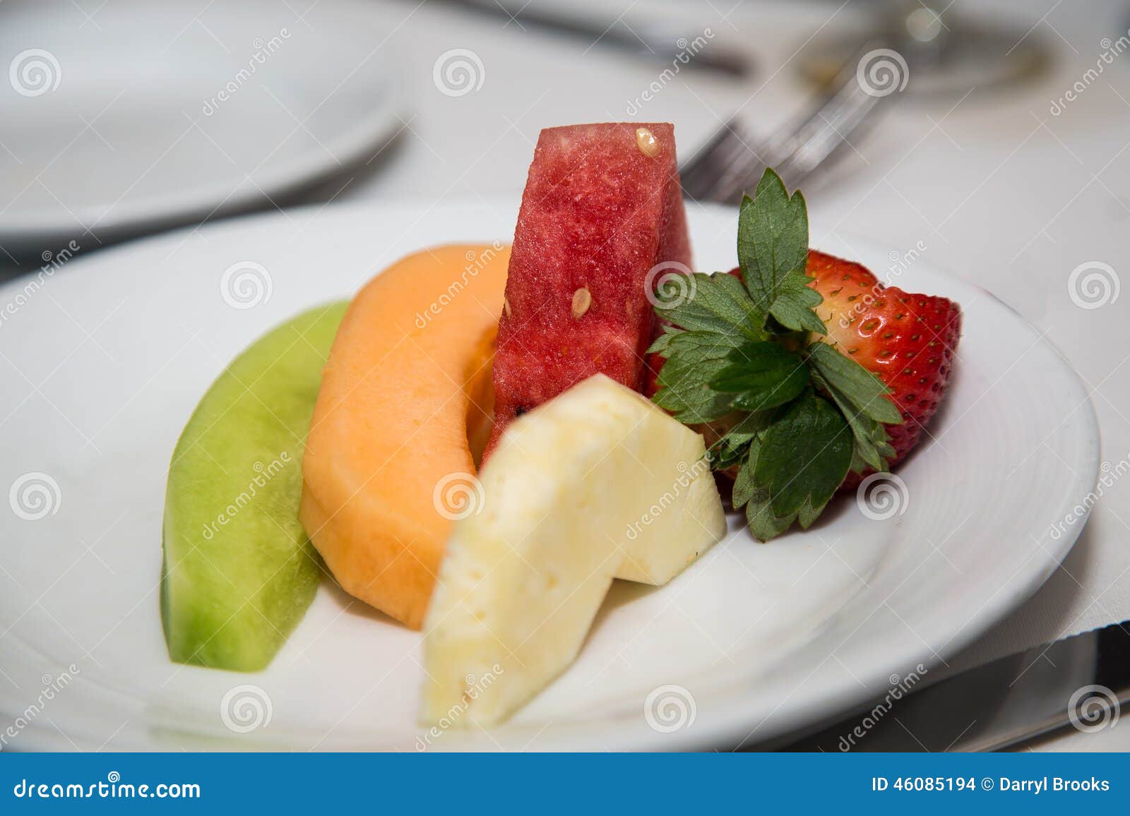 Sliced Melons on Fruit Plate Stock Photo - Image of breakfast ...