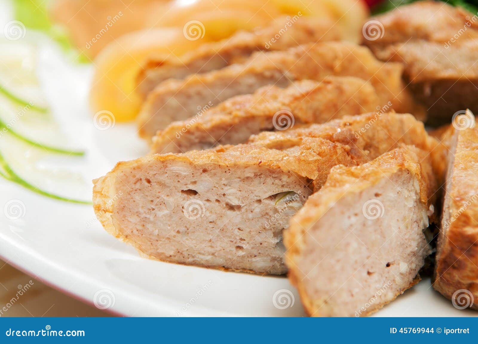 Sliced Mincemeat roll stock photo. Image of dish, food - 45769944