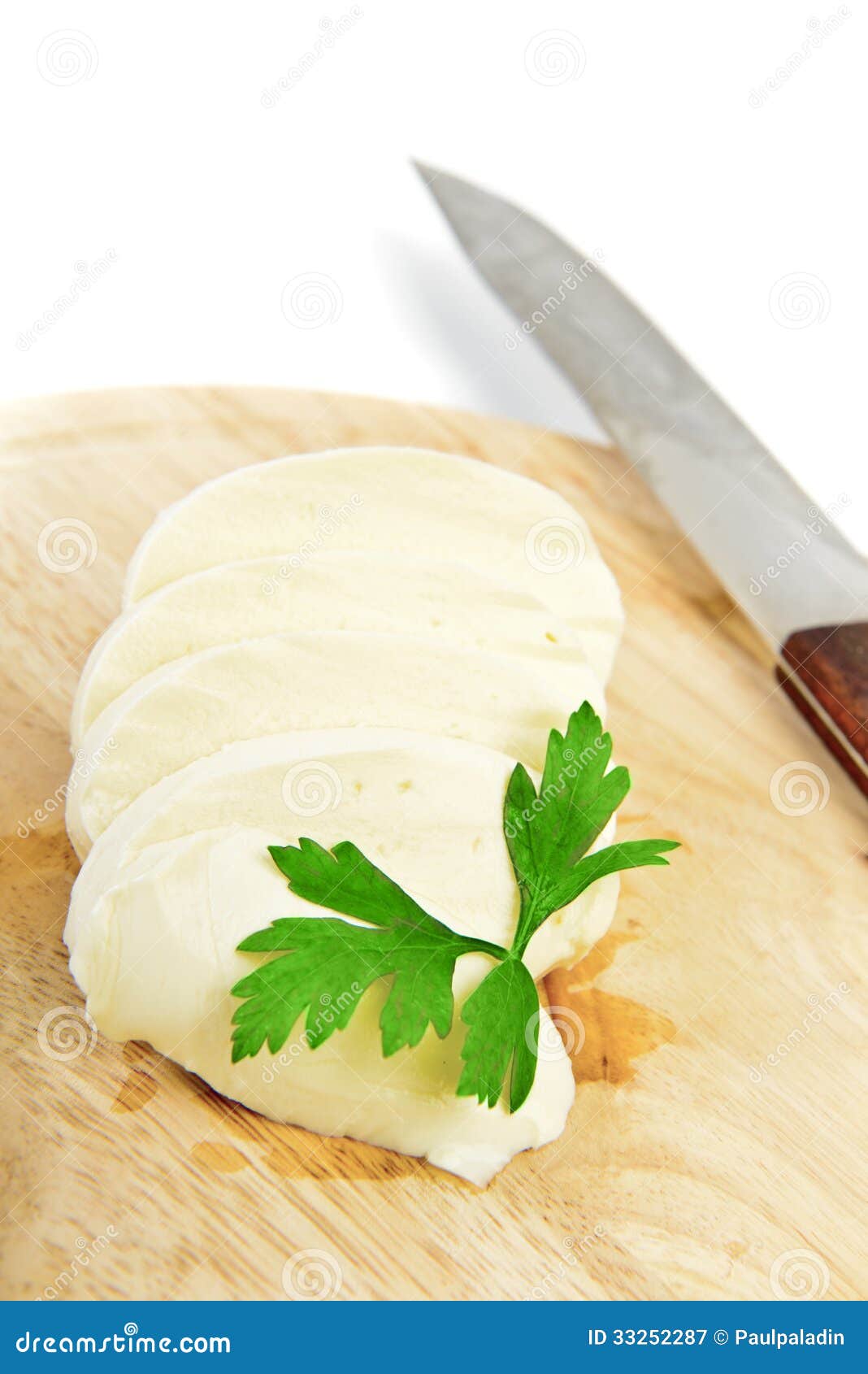 Sliced mozzarella stock image. Image of slice, knifelettuce - 33252287