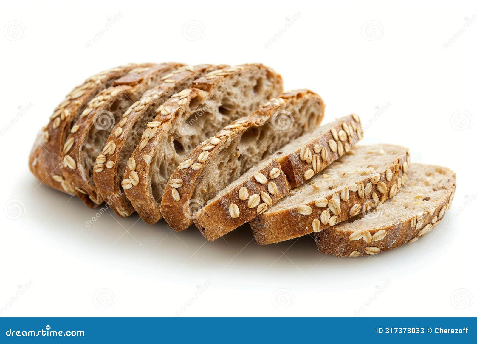 Sliced Multigrain Bread Isolated on White Stock Image - Image of ...