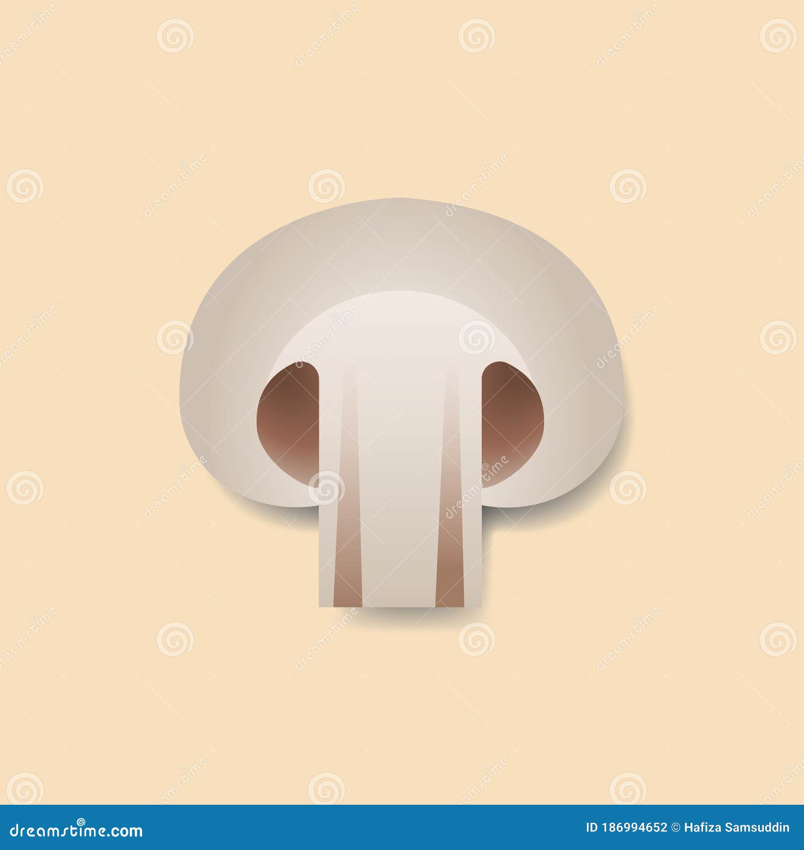 Sliced Mushroom. Vector Illustration Decorative Design Stock Vector ...