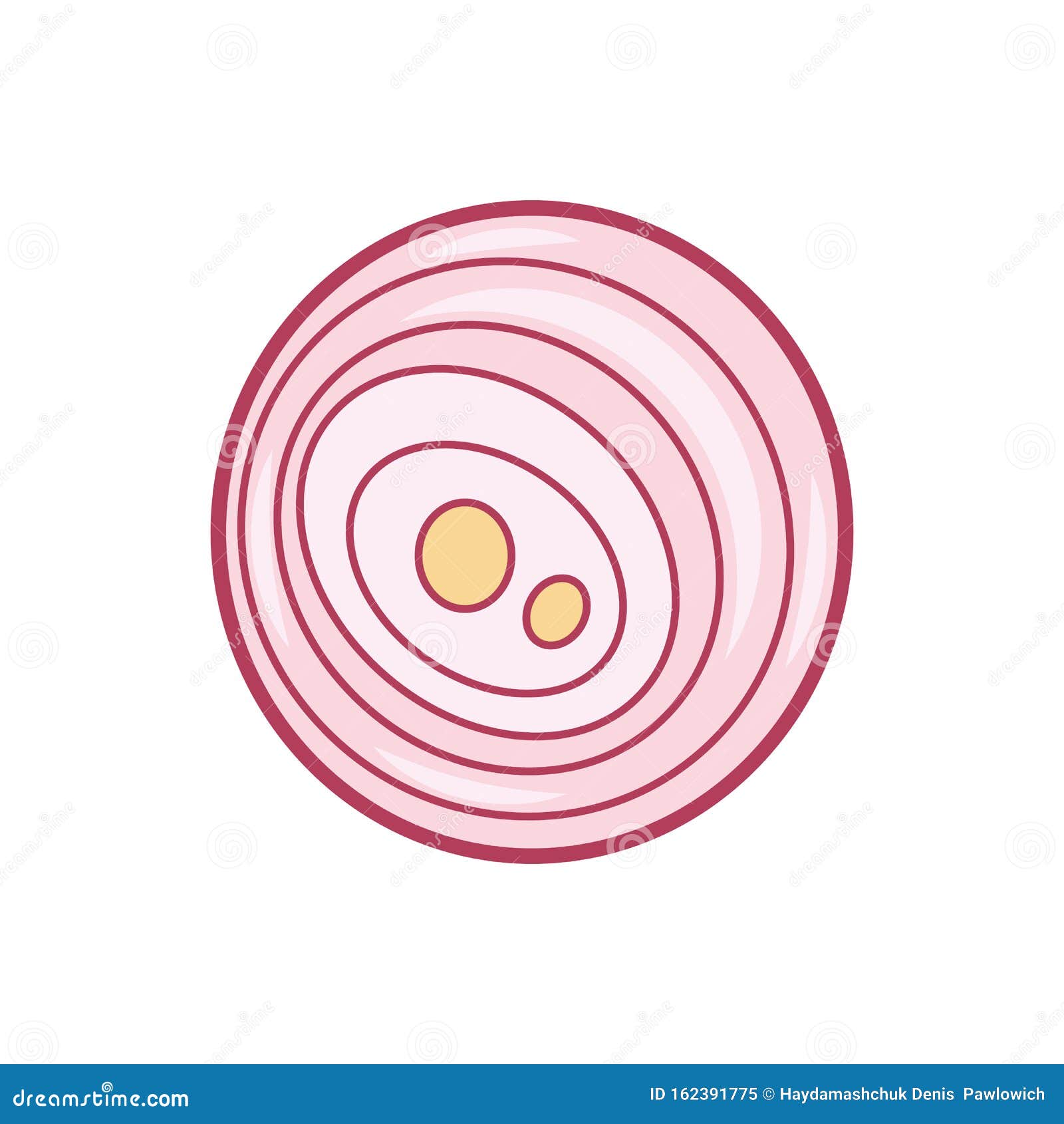 Sliced Onion Ripe. Onions Vegetable Vector in Cartoon Style. Stock ...