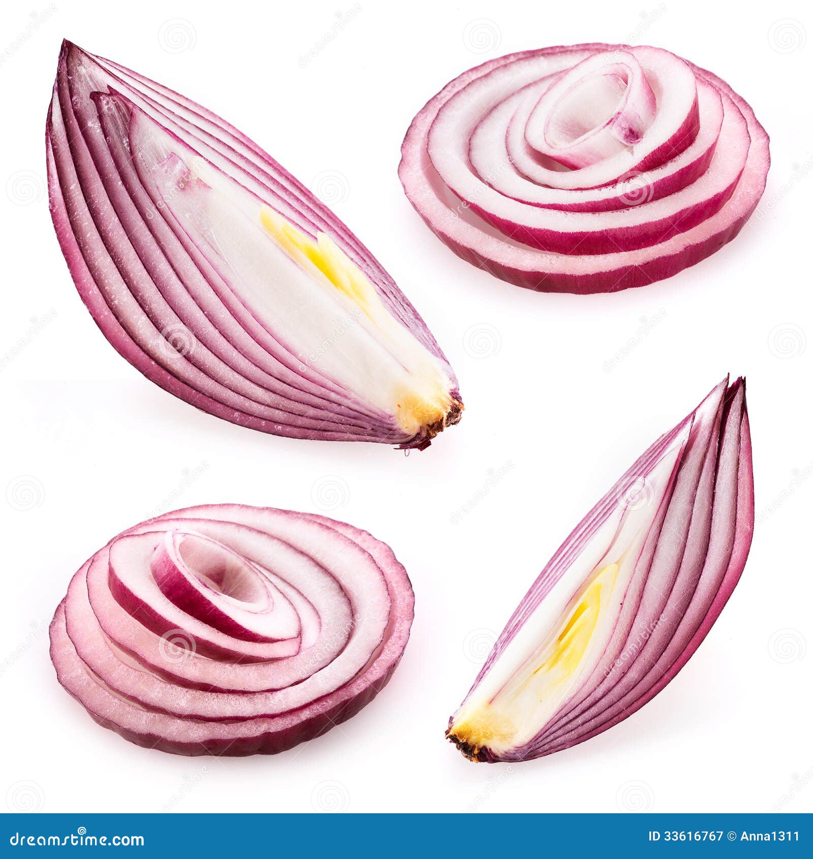 Sliced Onion. Vegetable Set Isolated On White Stock Image - Image of ...