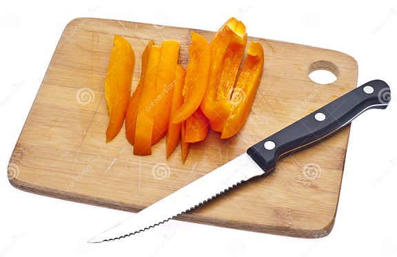 Sliced Orange Bell Pepper stock image. Image of fresh - 15723793