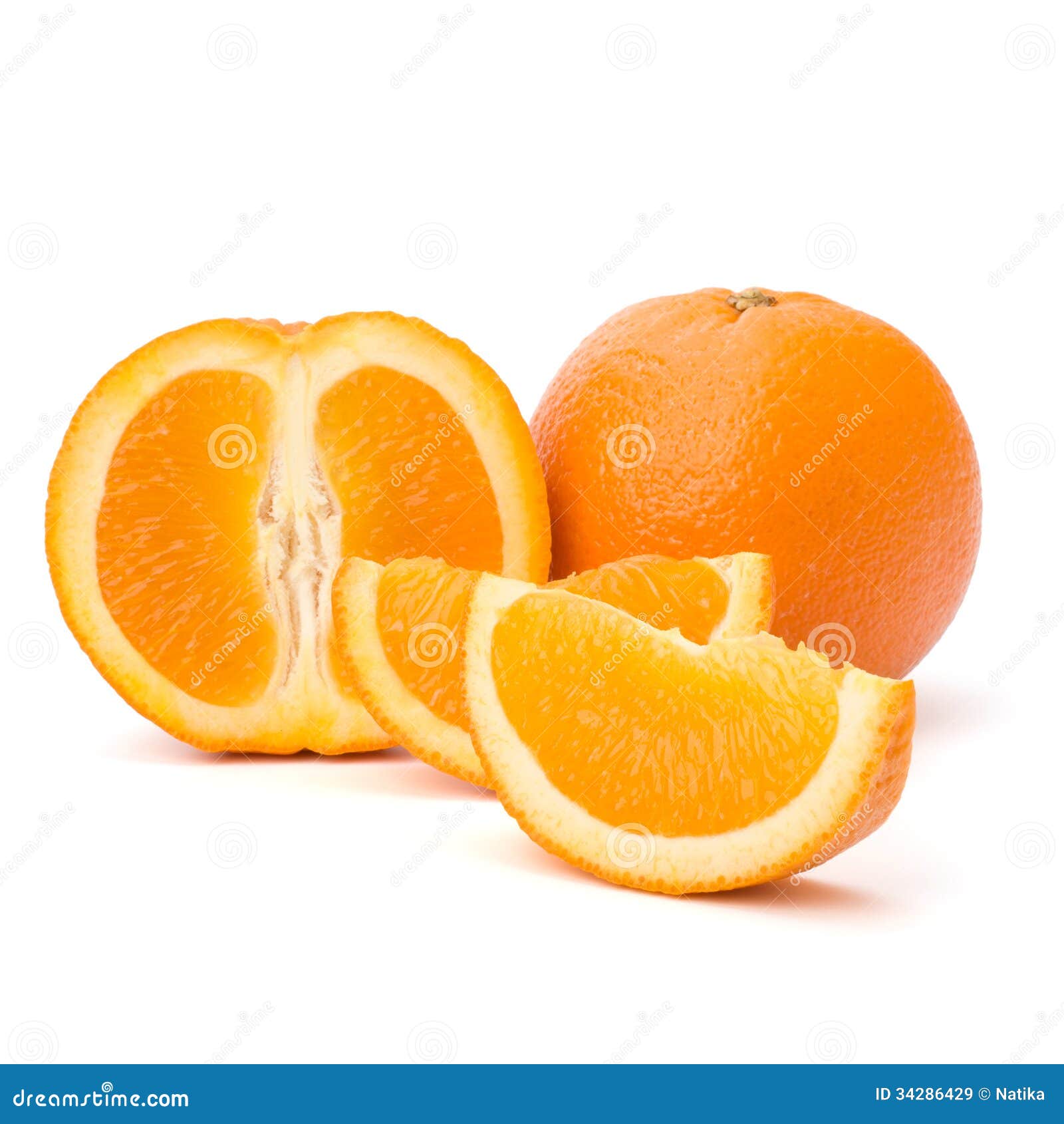 Sliced Orange Fruit Segments Isolated on White Background Stock Image - Image of isolated ...
