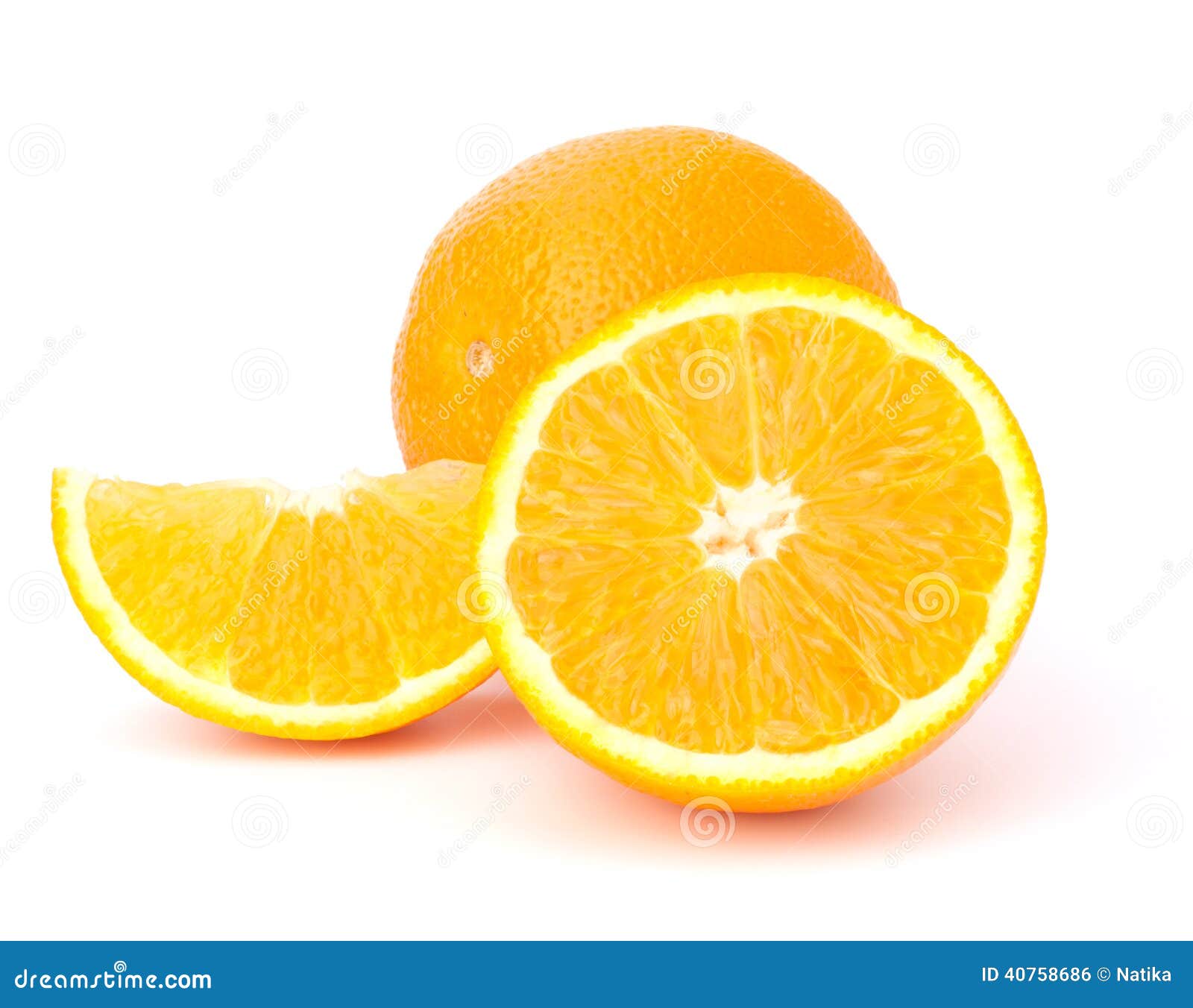 Sliced Orange Fruit Segments Isolated on White Background Stock Photo ...