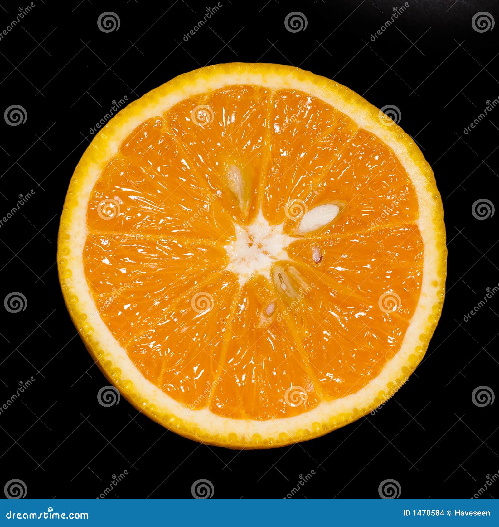 Sliced Orange Isolated on Black Stock Photo - Image of closeup, narang ...