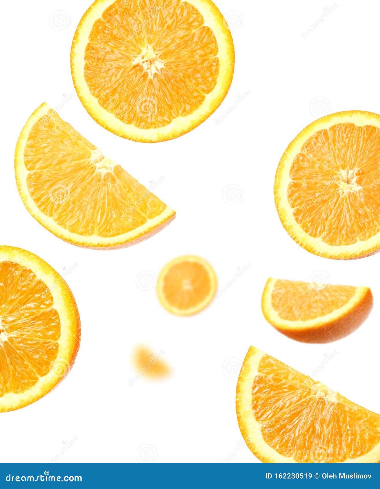 Sliced Orange Isolated on White Background. Healthy Food Stock Image ...