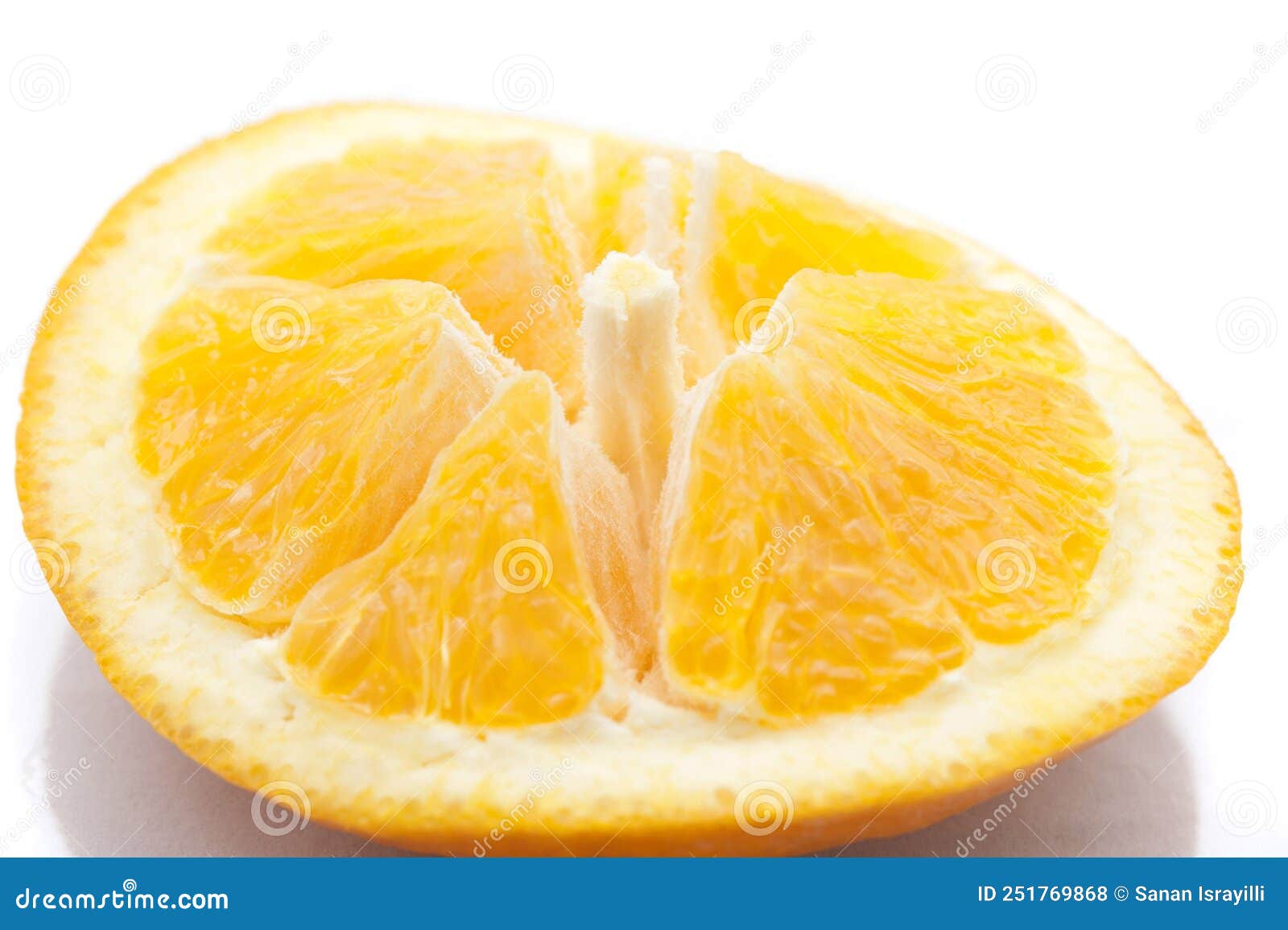 Sliced Orange Showing the Structure of the Fleshy Pulp and Segments on ...