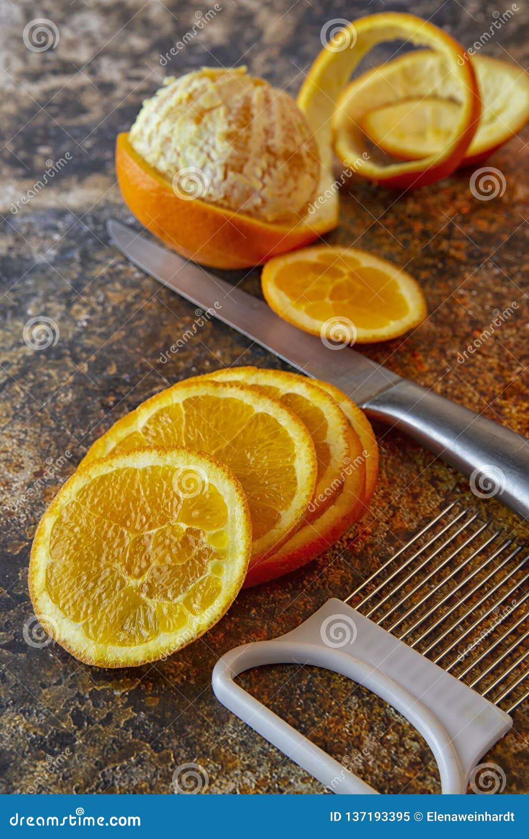 Sliced Oranges on a Dark Background Stock Image - Image of diet, food ...