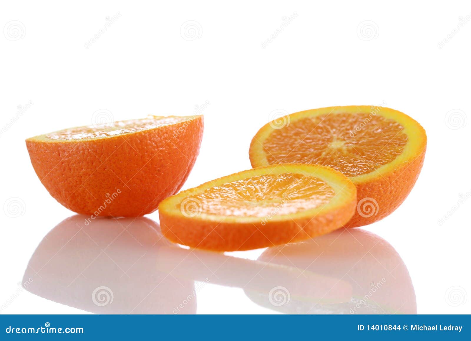 Sliced Oranges Isolated on White Stock Photo - Image of macro, juice ...