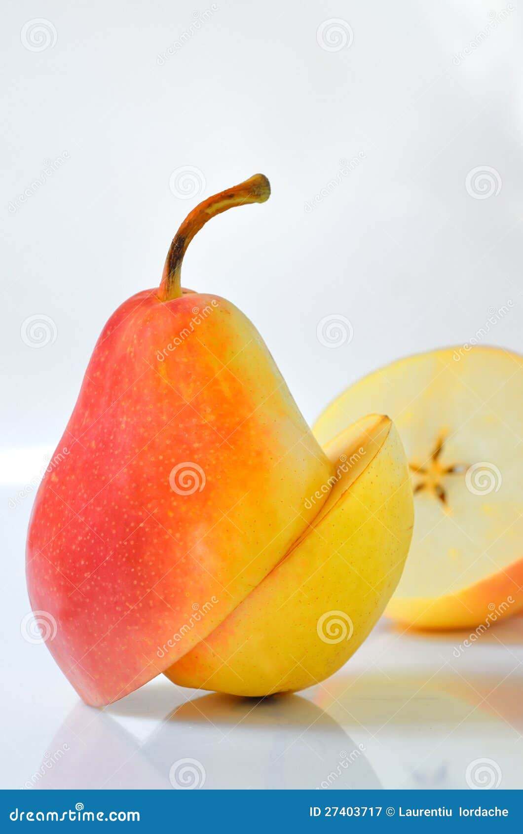 Sliced pear stock image. Image of front, juicy, green - 27403717