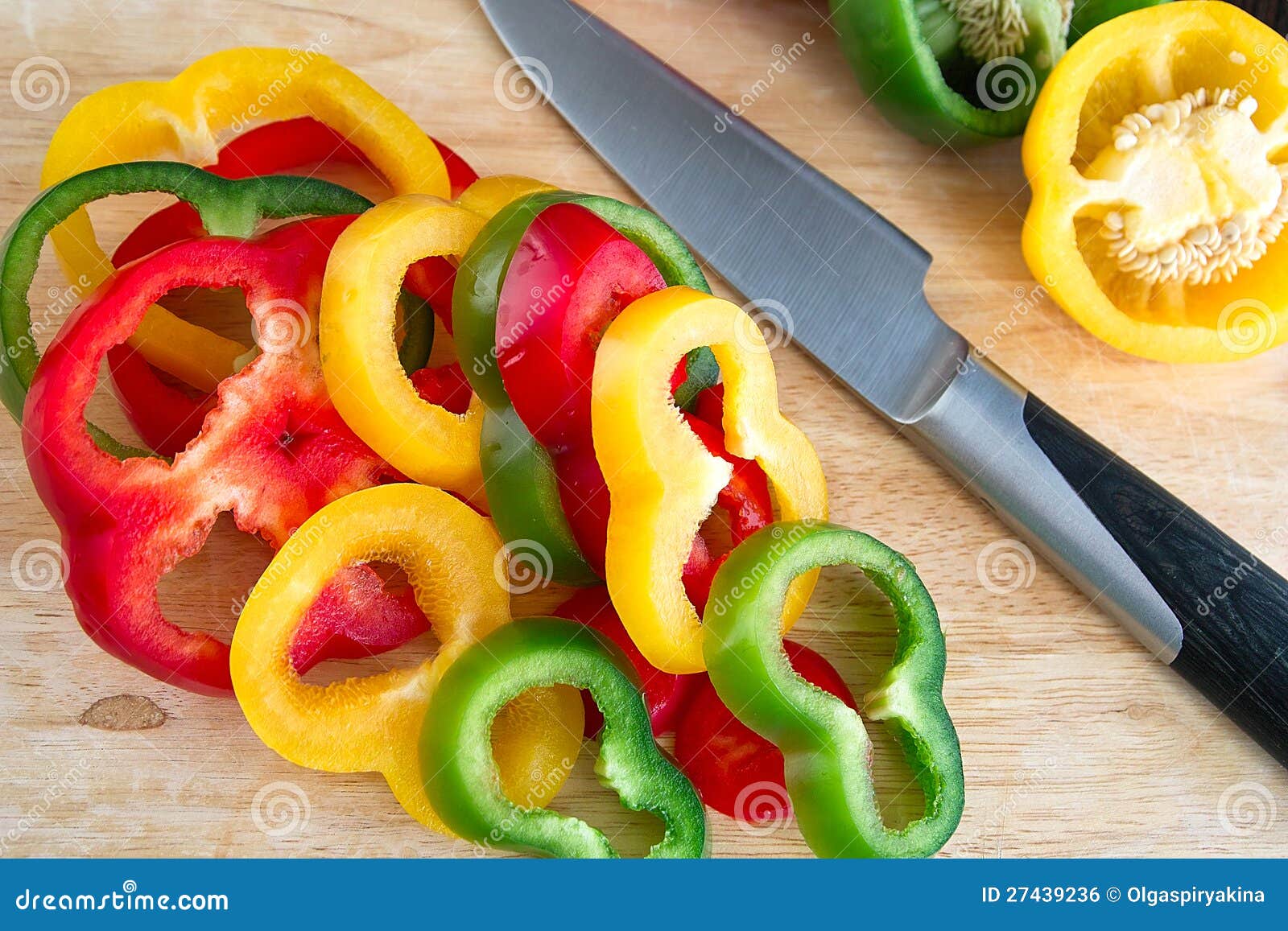 Sliced pepper stock photo. Image of knife, fresh, yellow - 27439236