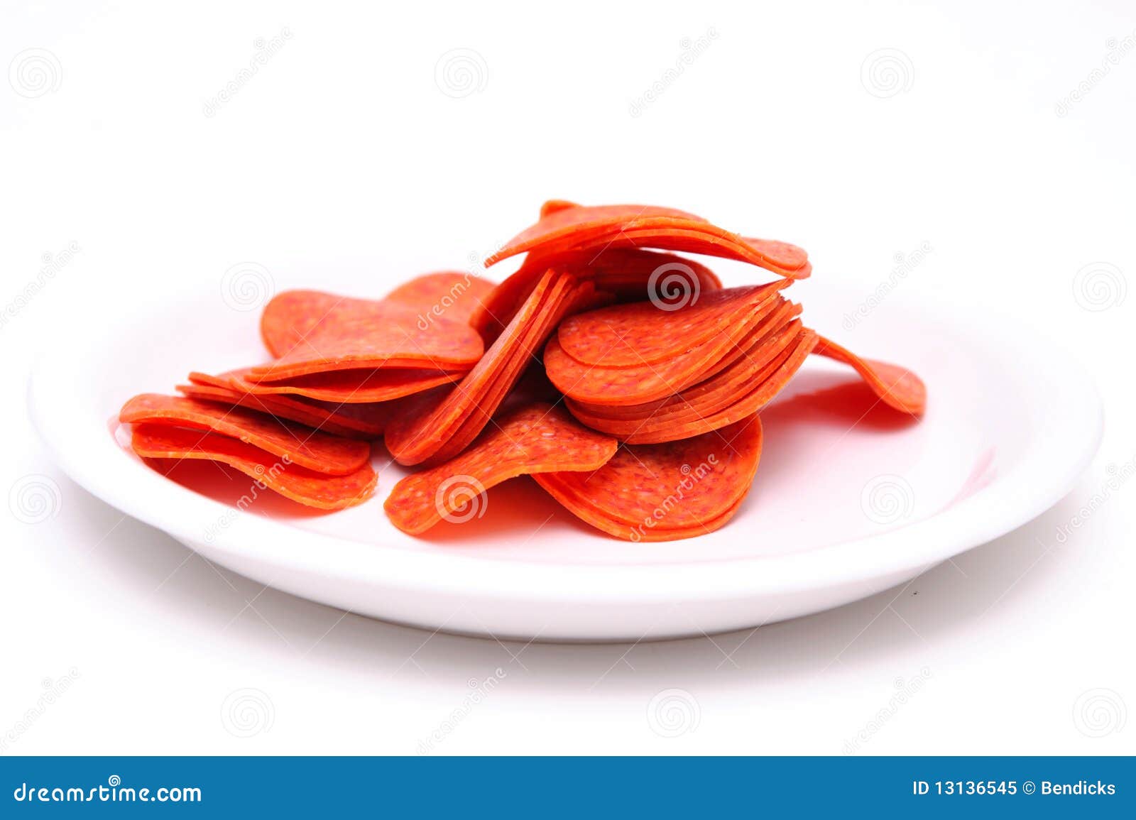 Sliced Pepperoni stock image. Image of thin, saucer, pepperoni - 13136545