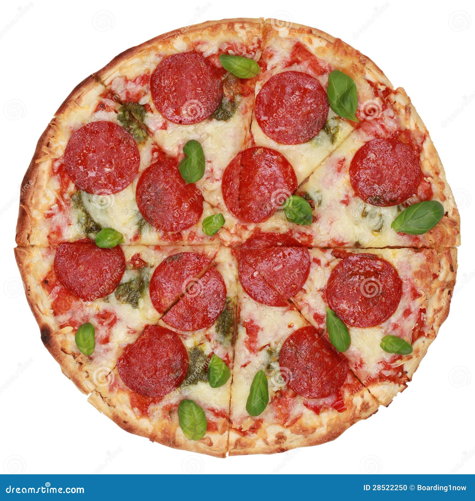 Sliced Pepperoni Pizza stock photo. Image of slice, slices - 28522250