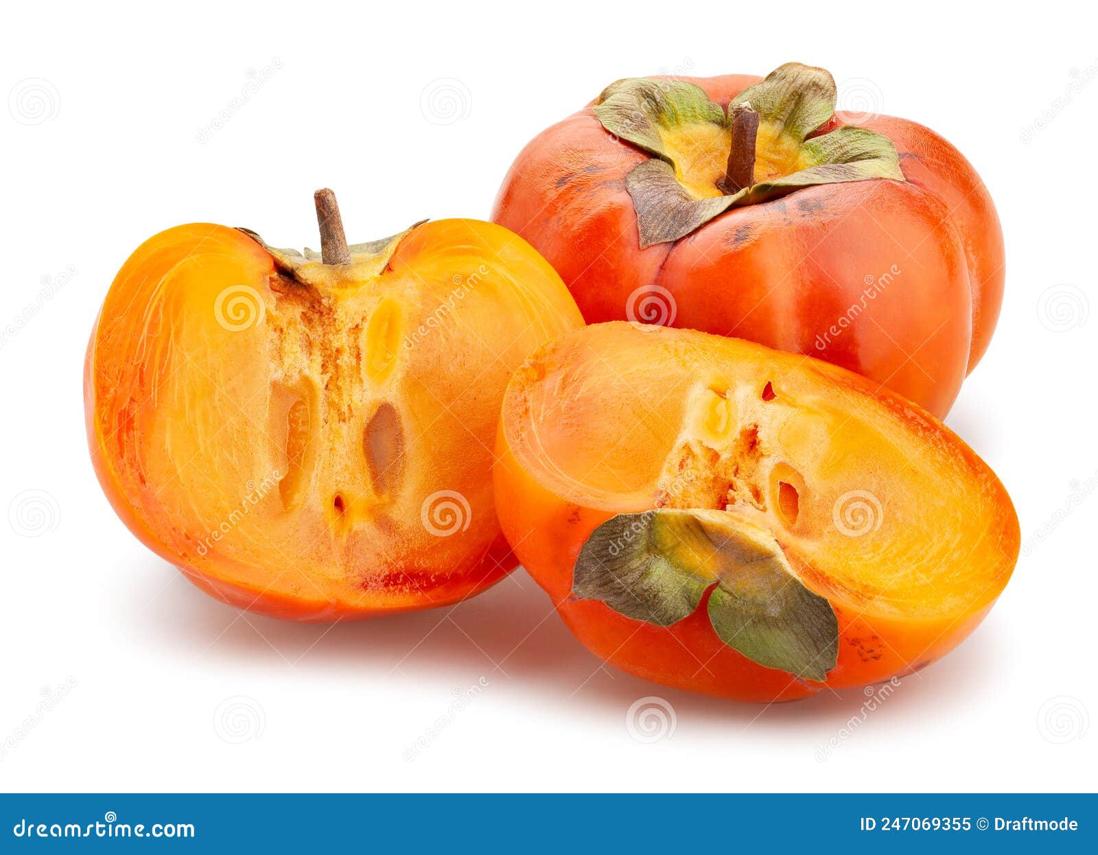 Sliced persimmon stock image. Image of clipping, path - 247069355