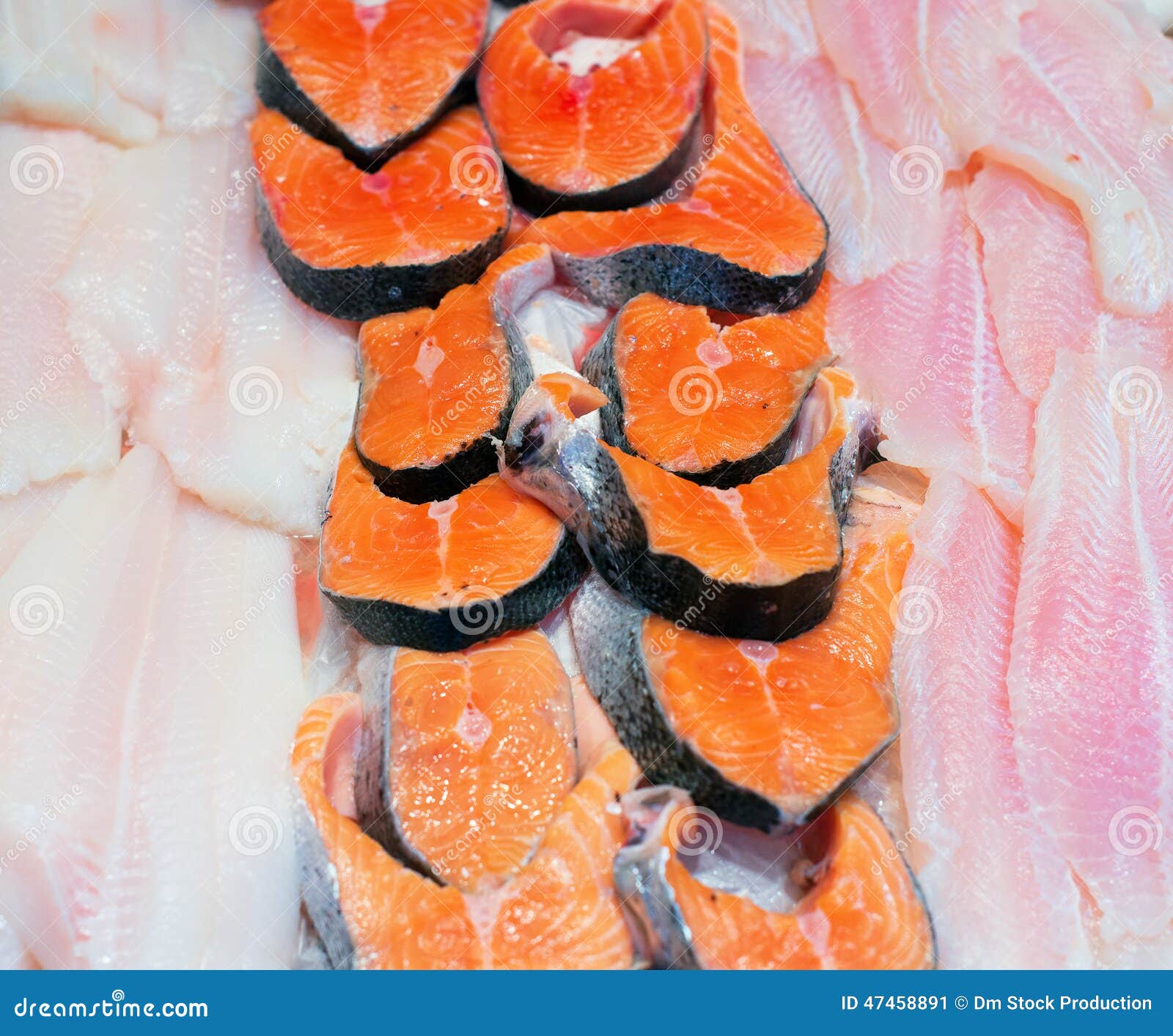 Sliced Pieces of Different Fish. Stock Image - Image of catch, food ...