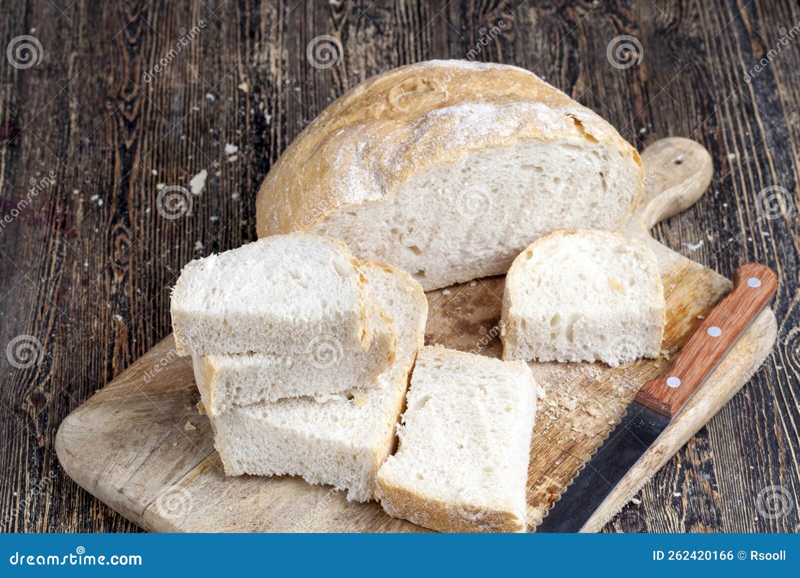 Sliced Pieces of Gray Bread from Second Rate Flour Stock Photo - Image ...