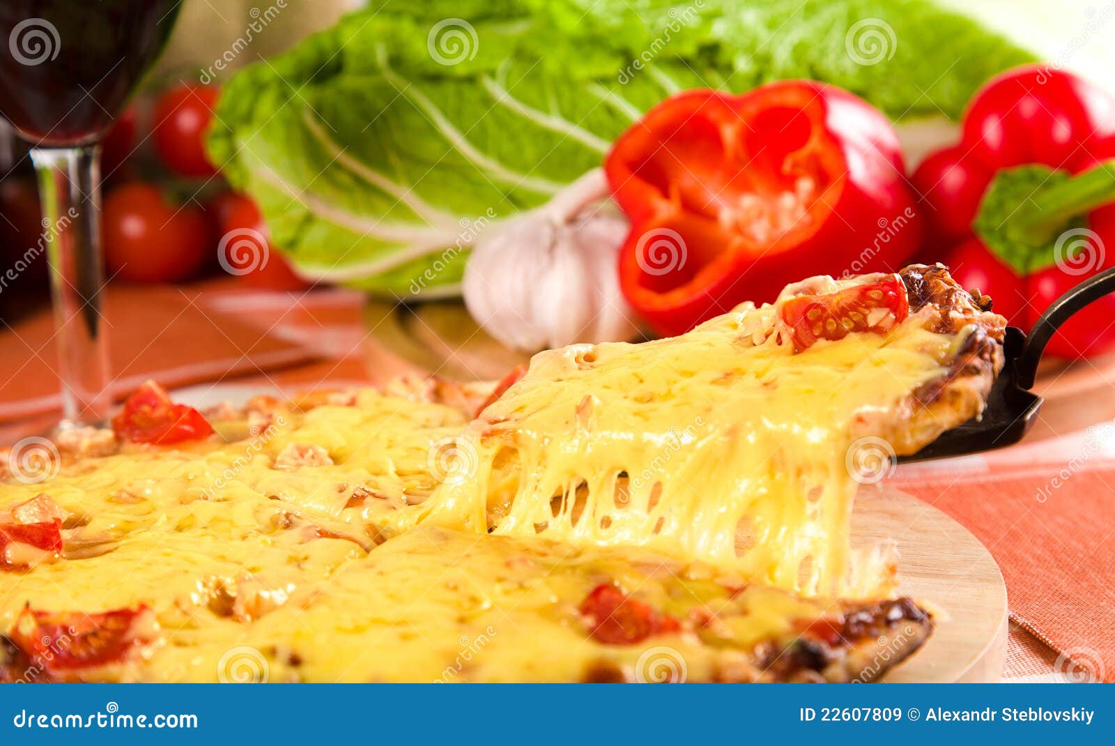 Sliced pizza stock image. Image of tomato, cheese, vegetable - 22607809