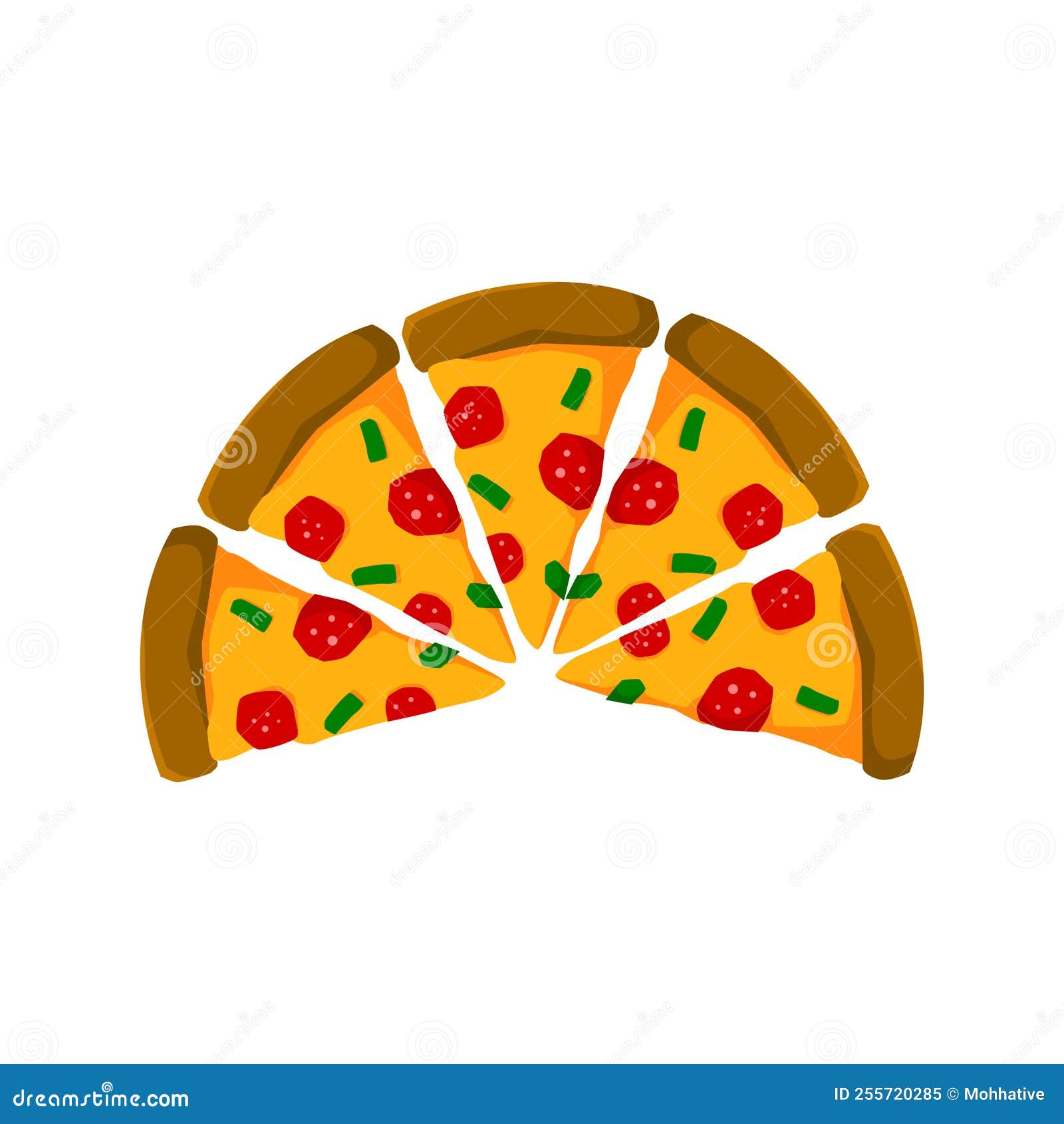 Sliced of a Pizza Illustration. Pizza Vector Graphic Template Stock ...
