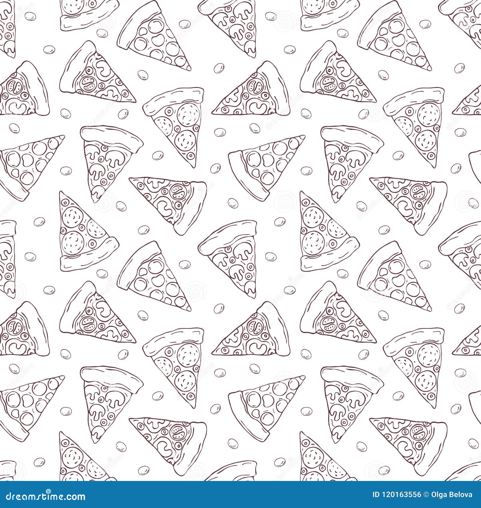 Sliced Pizza Seamless Pattern Stock Vector - Illustration of cooking ...