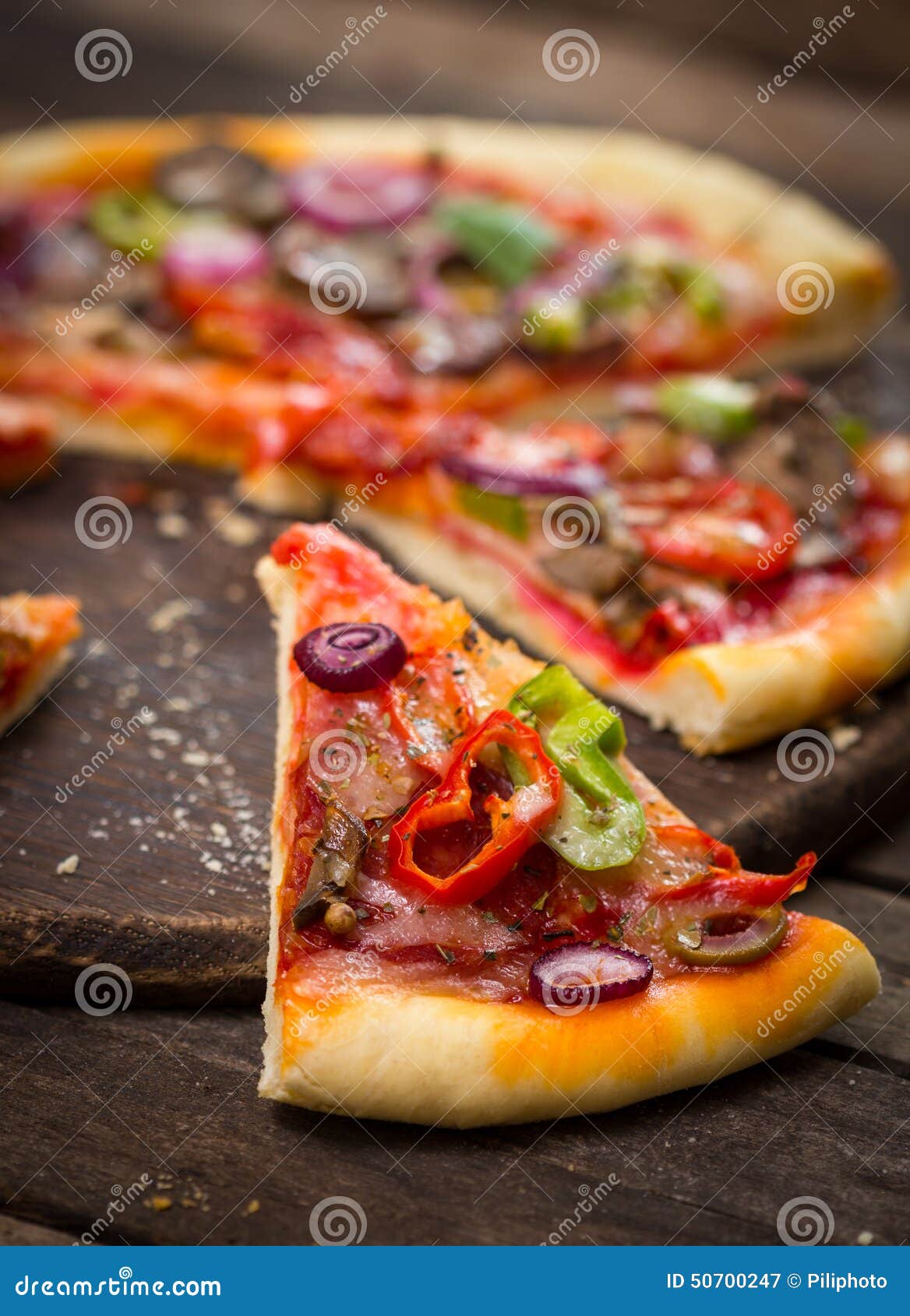 Sliced pizza stock image. Image of mediterranean, onion - 50700247