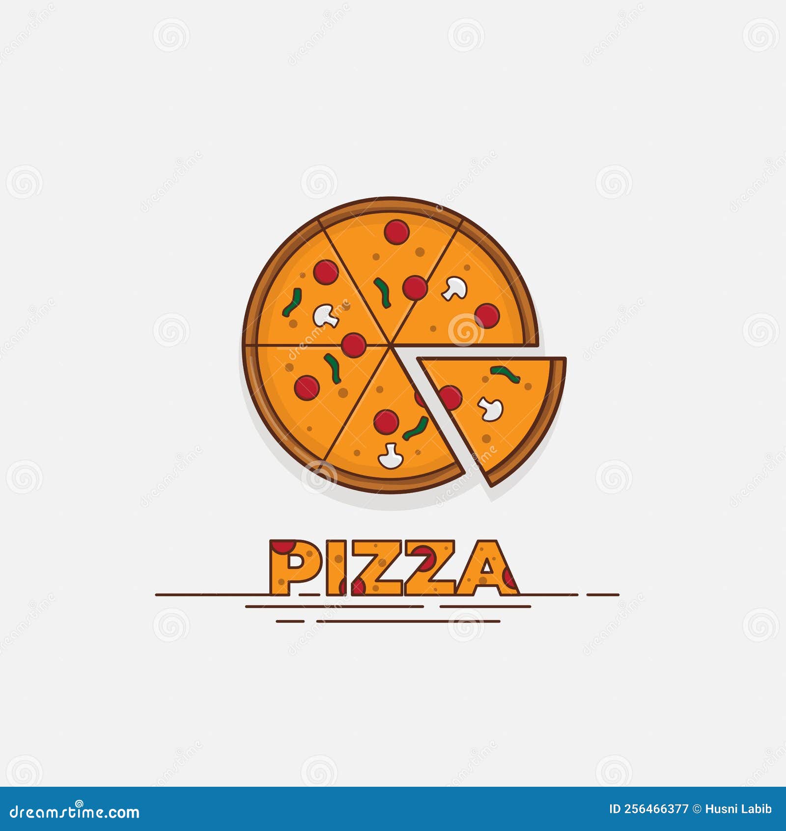 Pizza Box Template With Die Cut Lines, Paperboard Delivery Box, Self ...