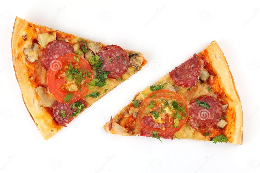 Sliced Pizza on White Isolate Stock Image - Image of white, tasty ...