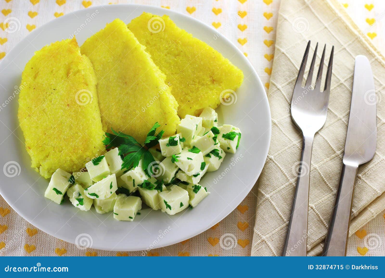 Sliced polenta with cheese stock image. Image of cheese - 32874715