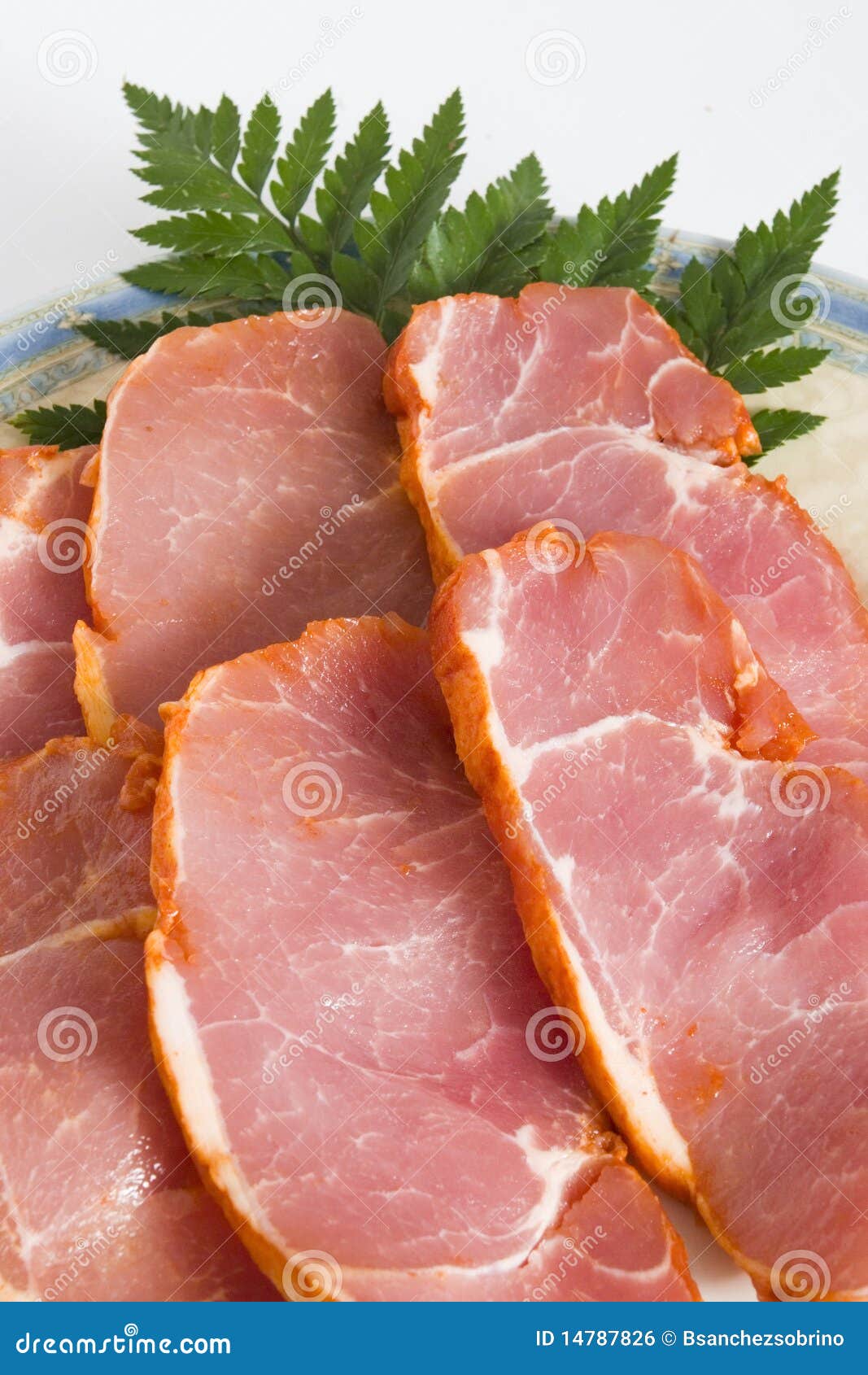 Sliced pork or ham stock photo. Image of serve, meat - 14787826