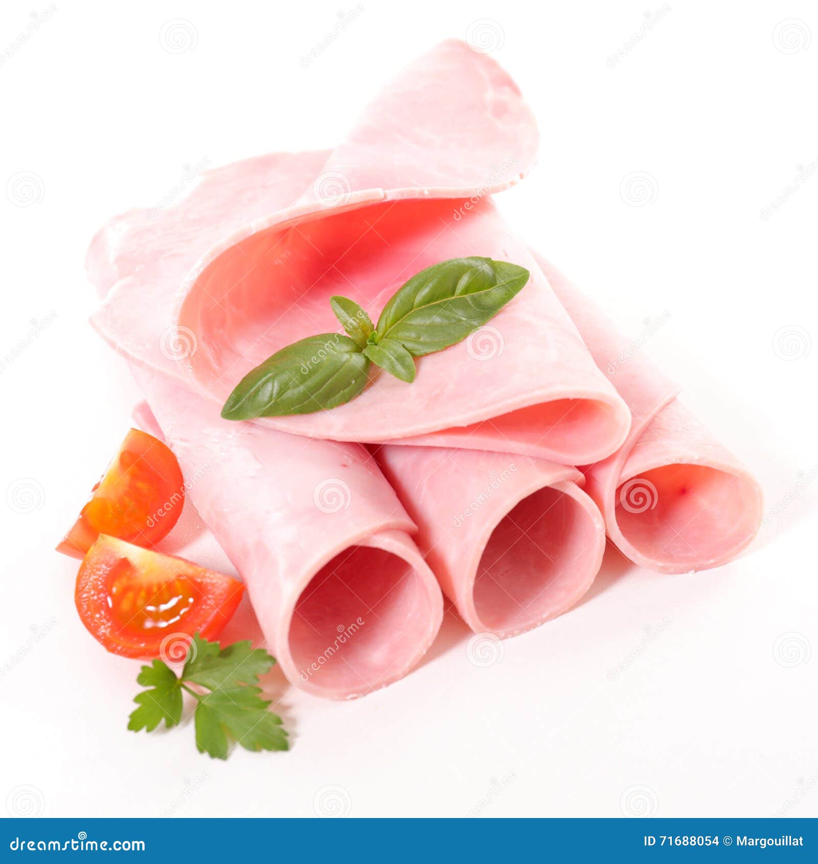 Sliced pork ham stock photo. Image of pork, diet, white - 71688054