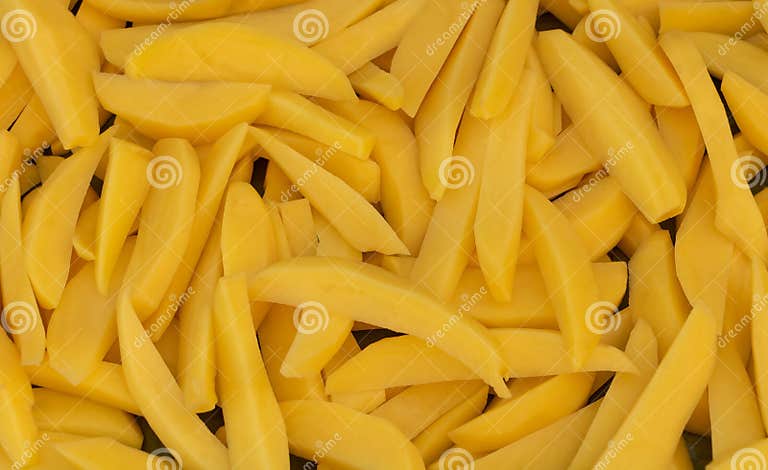 Sliced Potatoes Raw Texture Background. in the Process of Cooking ...