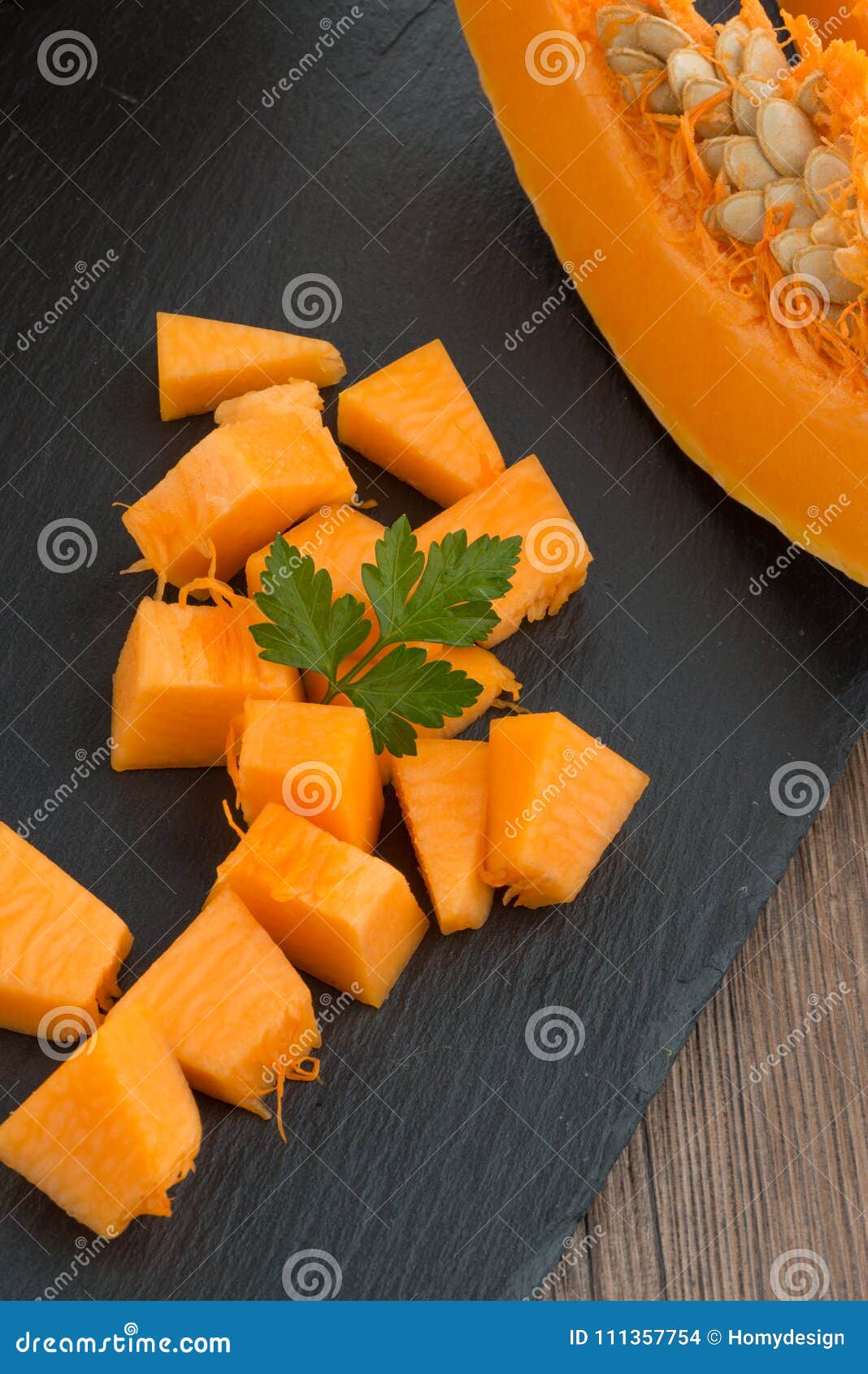 Sliced pumpkin stock photo. Image of fresh, food, yellow - 111357754