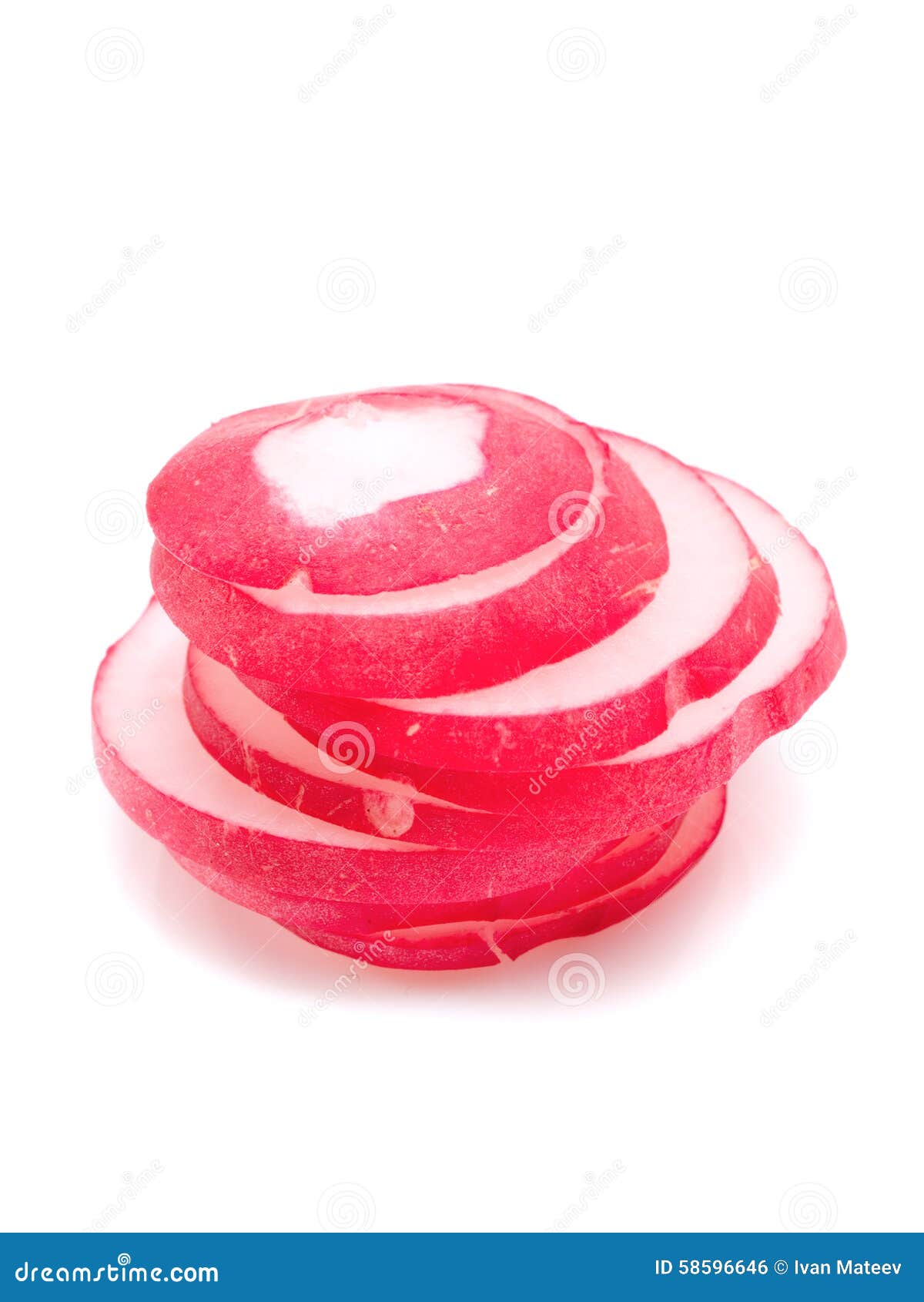 Sliced Radish stock photo. Image of food, isolated, ingredient - 58596646