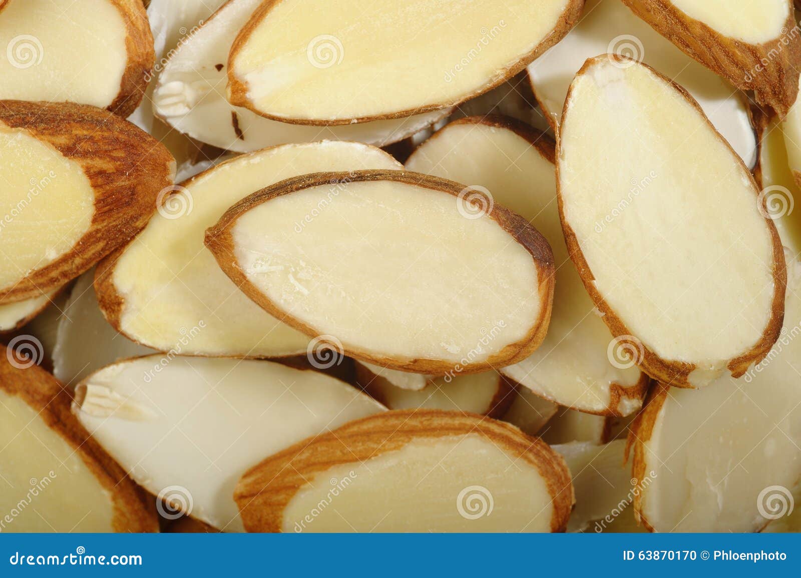 Sliced Raw Almonds Background Stock Photo - Image of nuts, ingredient ...